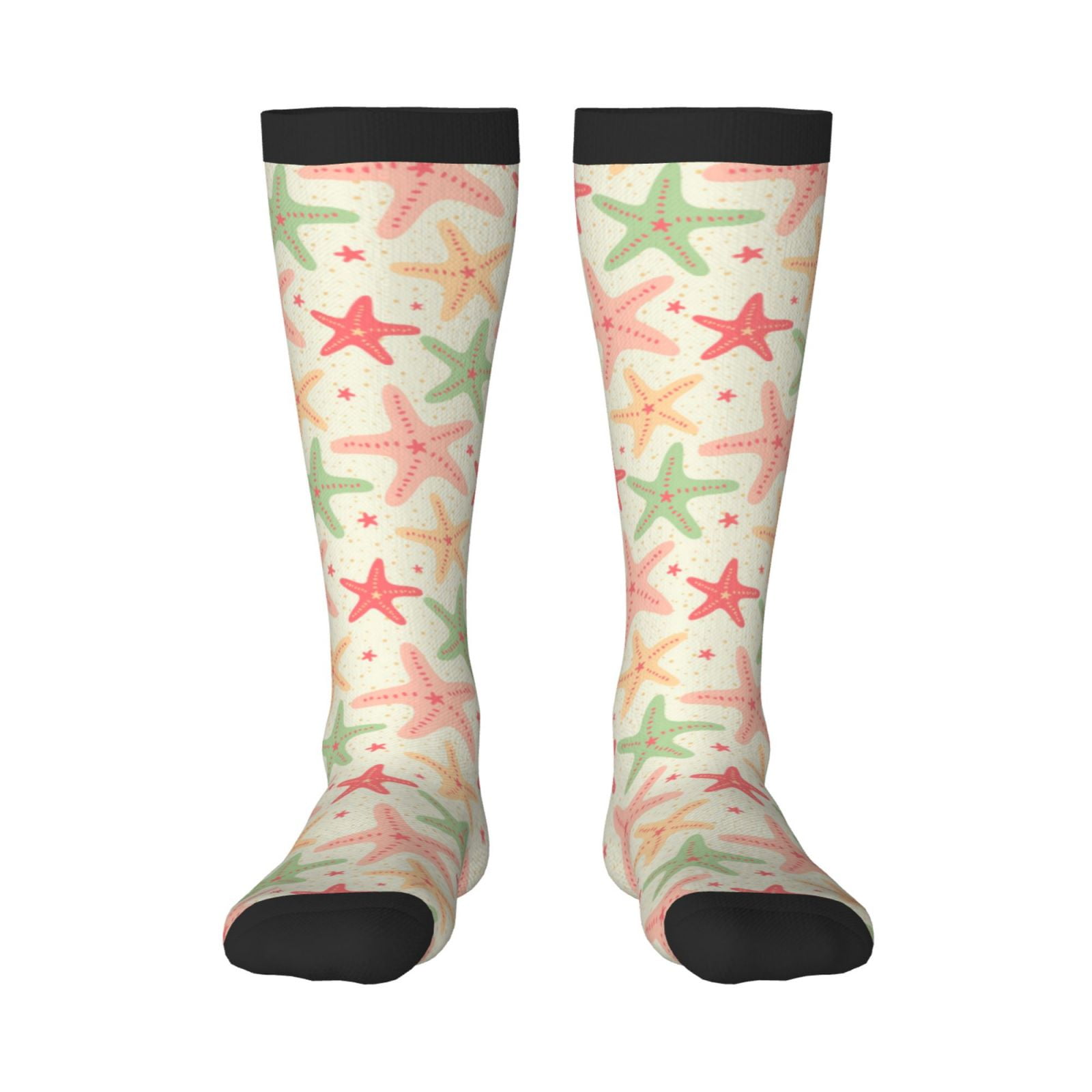 Naloa Colorful Starfish Thigh High Socks Extra Long Stretchy Sock Women ...