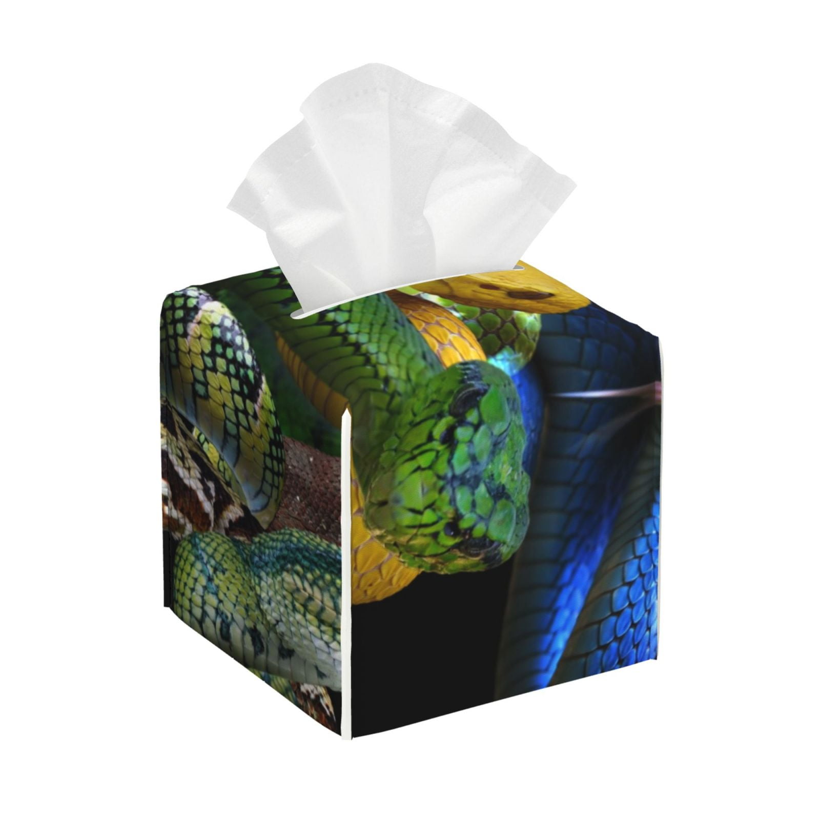 Naloa Colorful Viper Snake Tissue Box Cover Leather Tissue Holder ...
