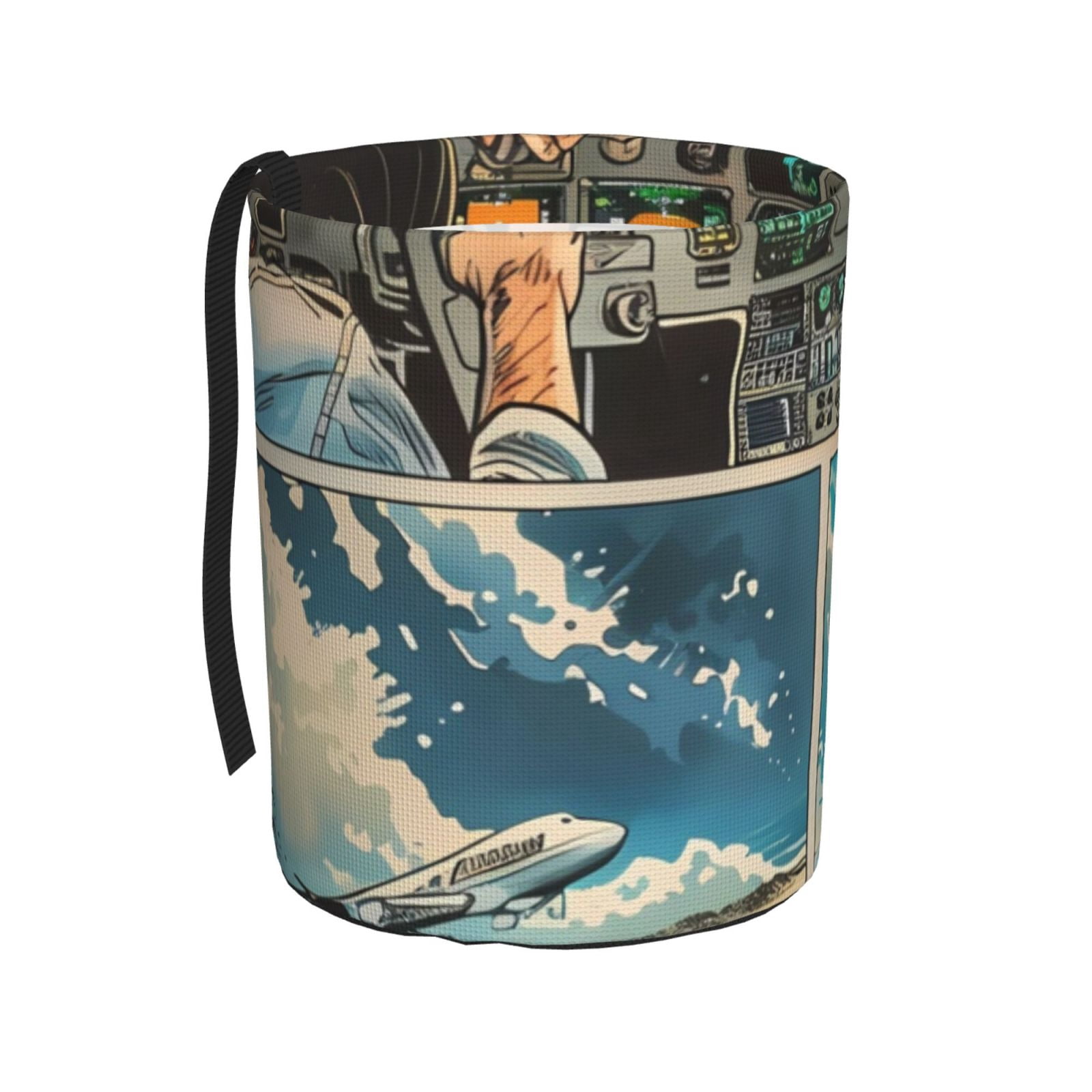 Naloa Comic Airplane Cockpit Illustration Car Trash Can Garbage Car ...
