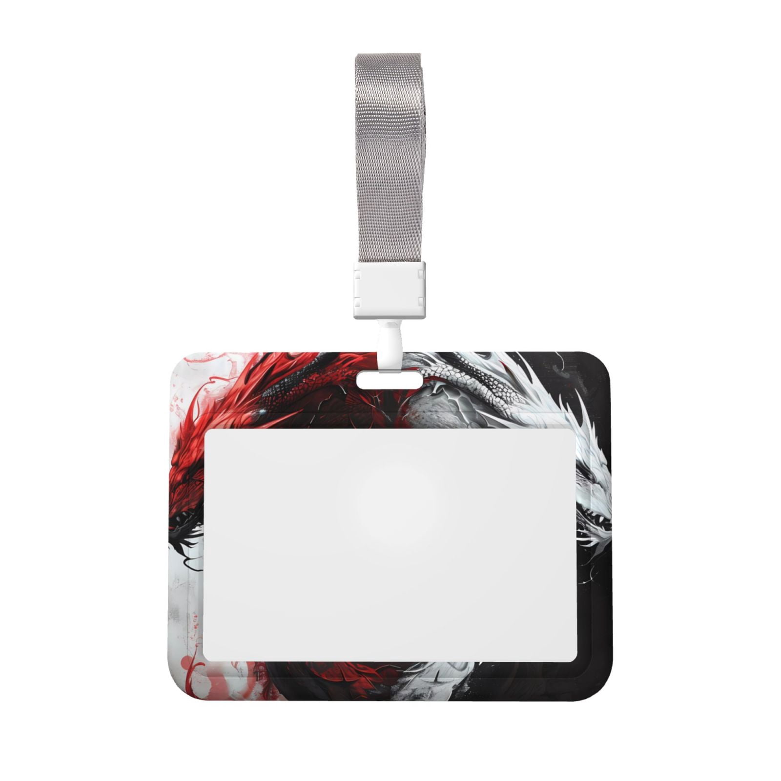 Naloa Cool Black And White Dragon Card Badge Holder Work Badge Sleeve ...