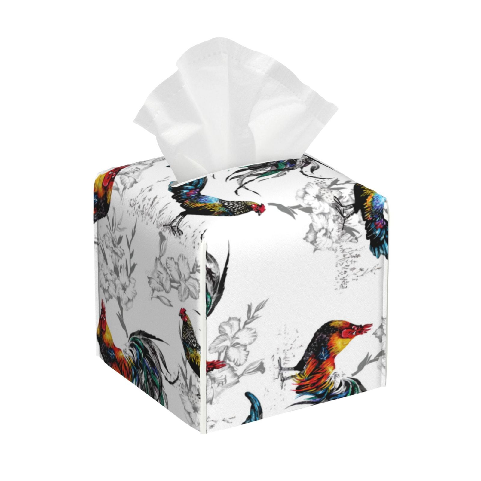 Naloa Cool Chicken Tissue Box CoverLeather Tissue Holder Square Facial ...