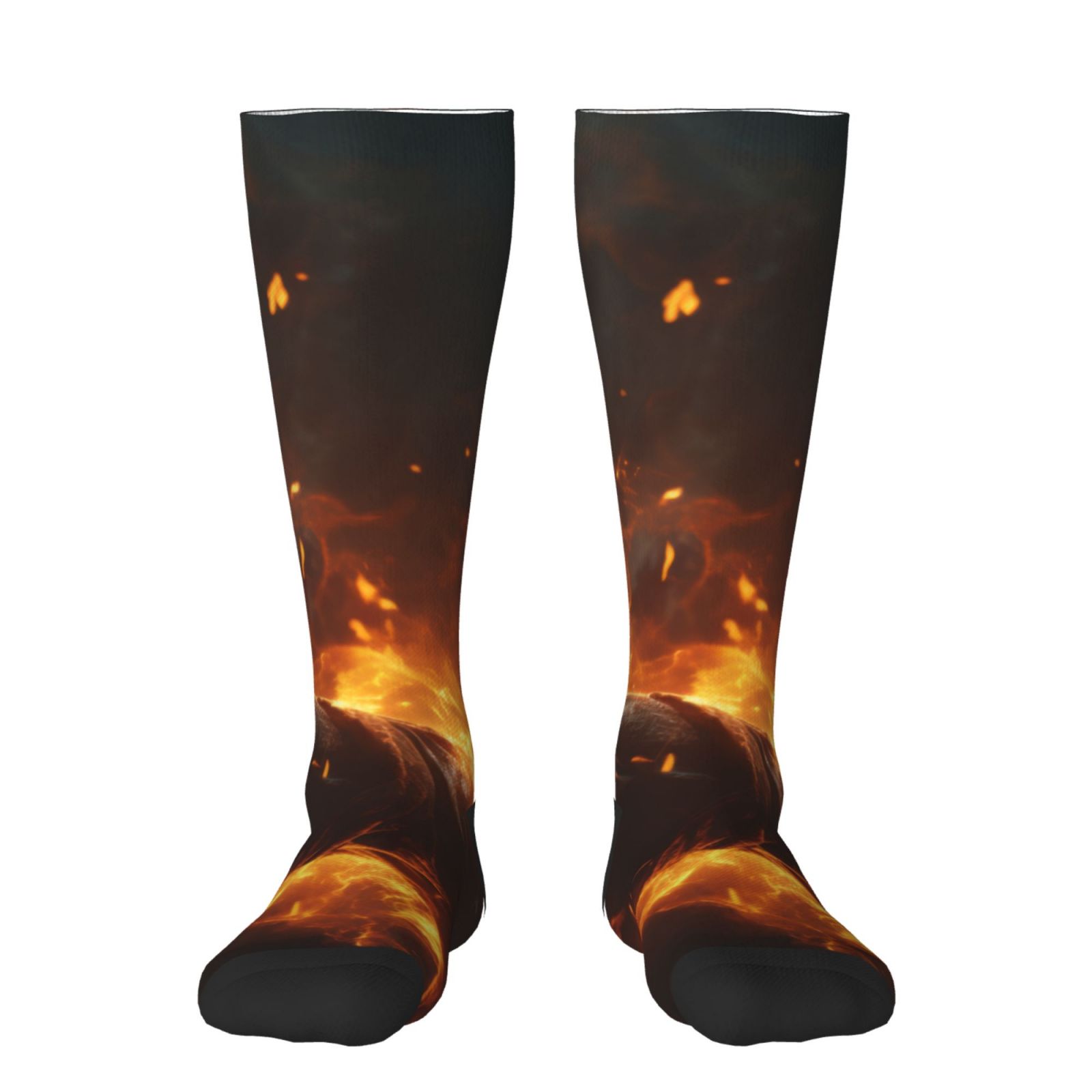 Naloa Cool Fire Man Thigh High Socks Extra Long Stretchy Sock Women ...