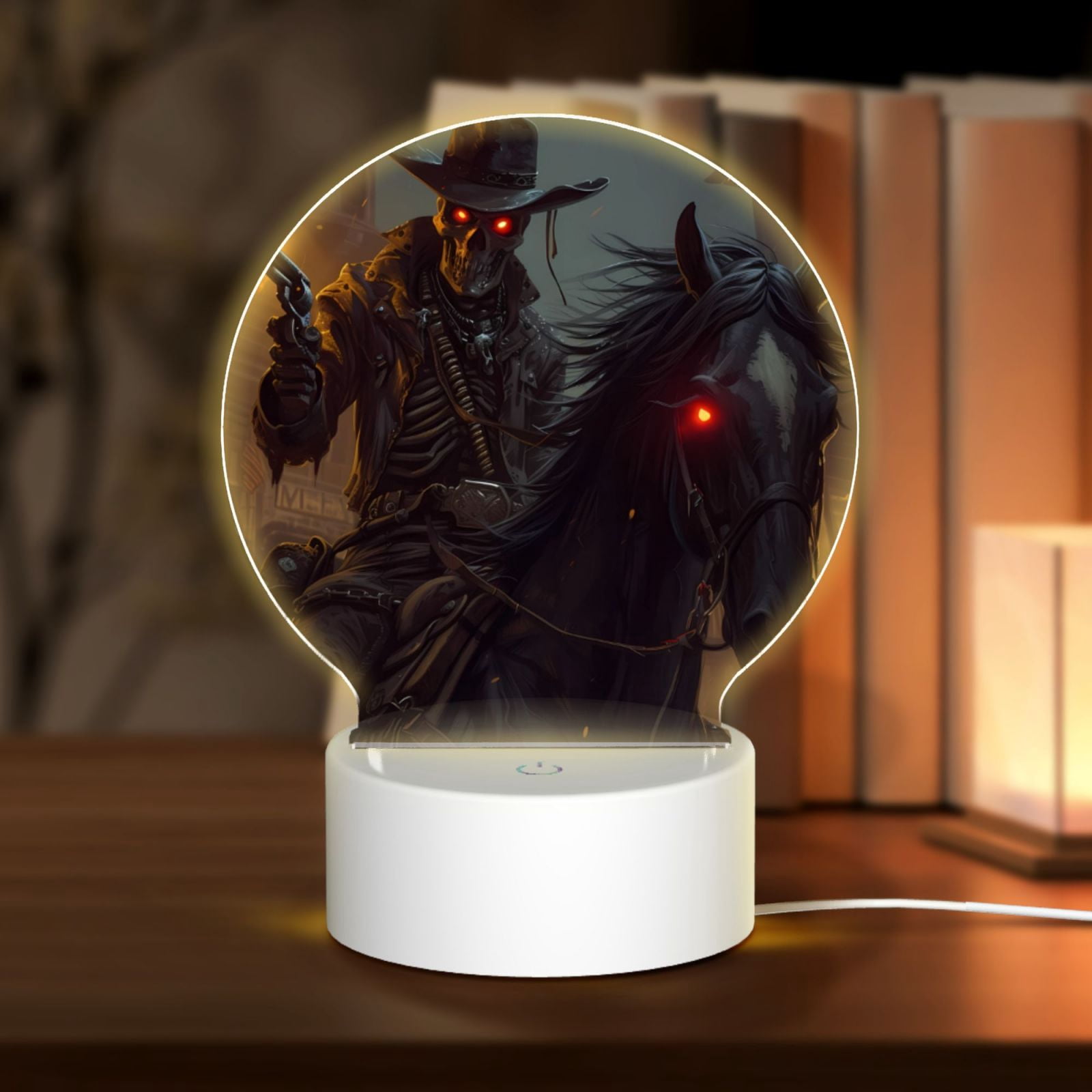 Naloa Cool Skull Western Cowboy Acrylic LED Night Light Custom LED ...
