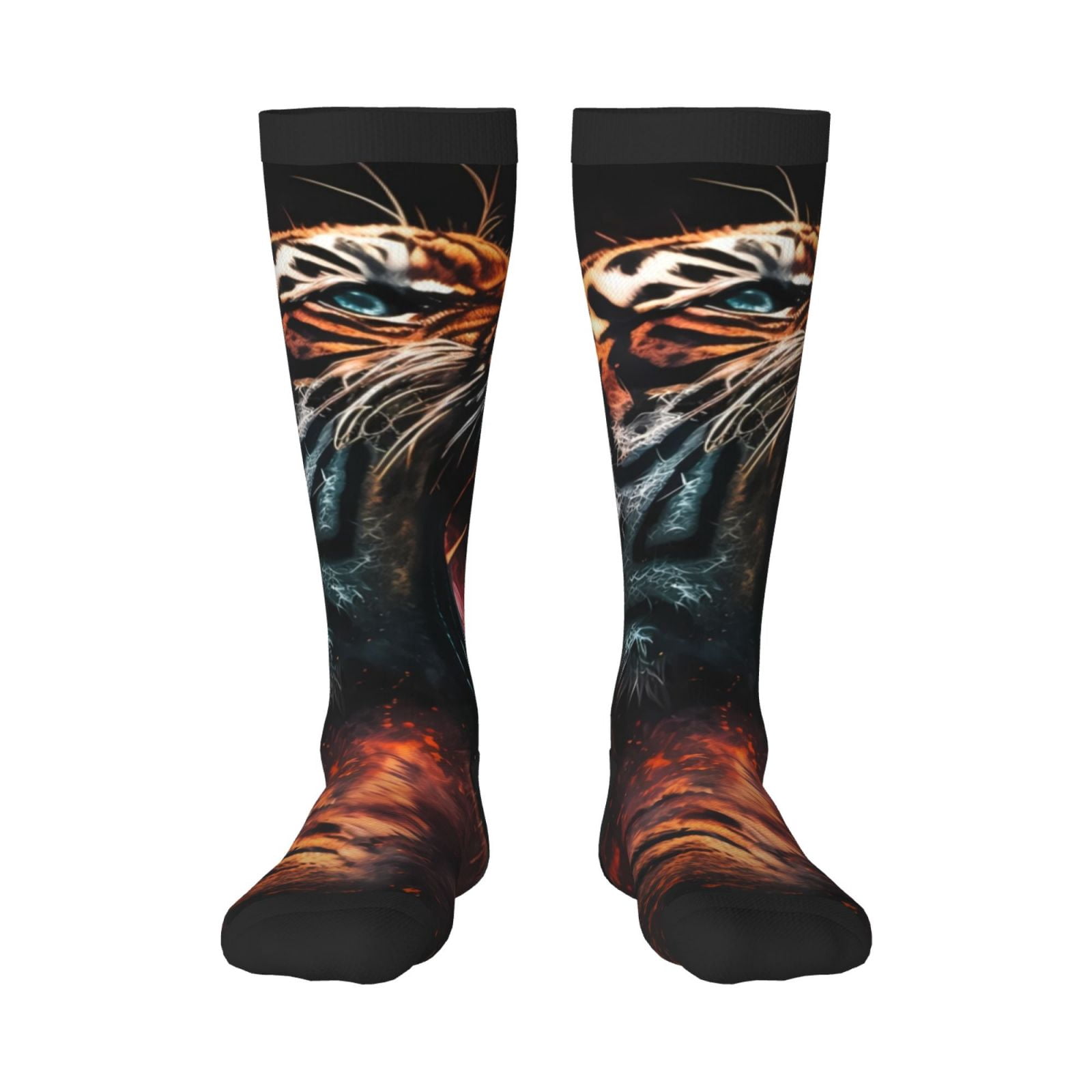 Naloa Cool Tiger Thigh High Socks Extra Long Stretchy Sock Women Over ...