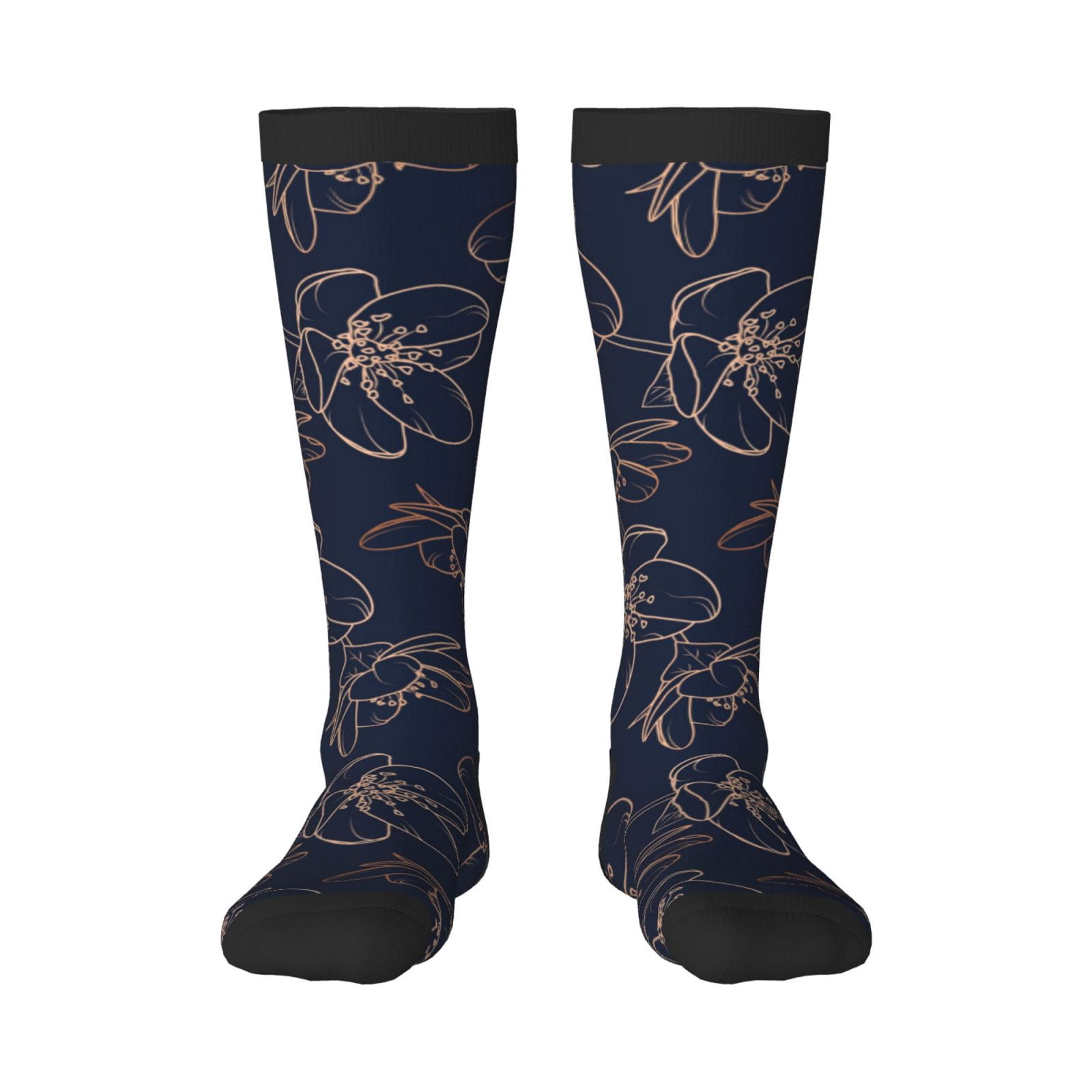 Naloa Copper-Gold Gloss Outline Cherry Thigh High Socks Extra Long ...