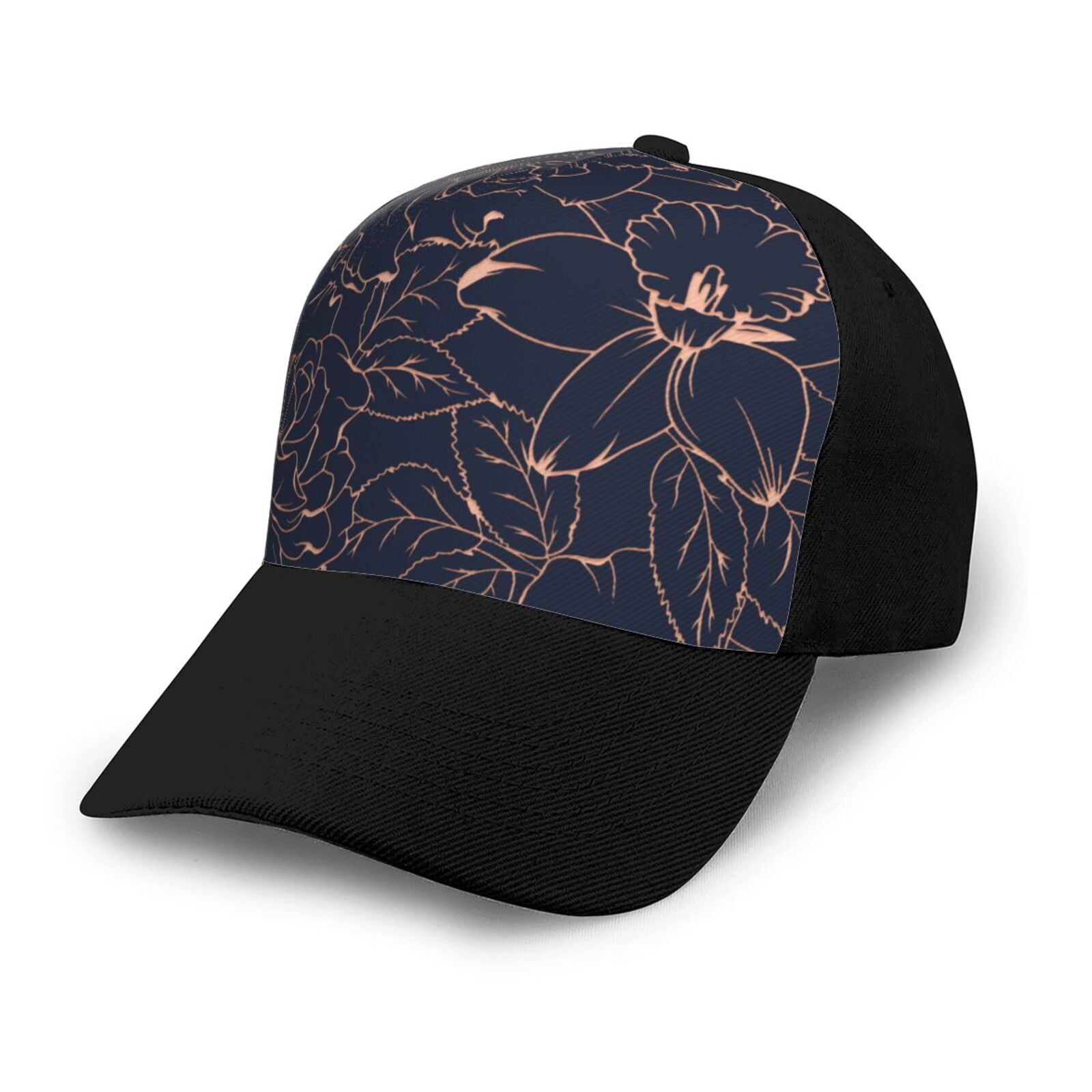 Naloa Copper-Gold Gloss Outline Flower Adult adjustable Print Baseball ...