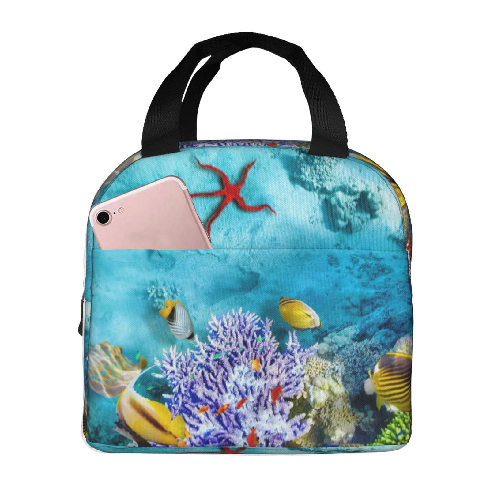Naloa Corals and Tropical Fish Print Lunch Box for Women Men,Insulated ...