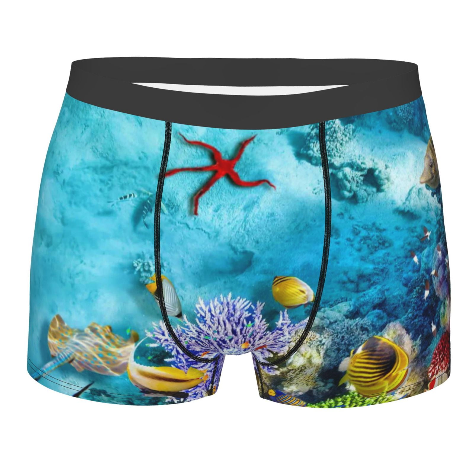Naloa Corals and Tropical Fish Print Mens Underwear - Boxers for Men ...