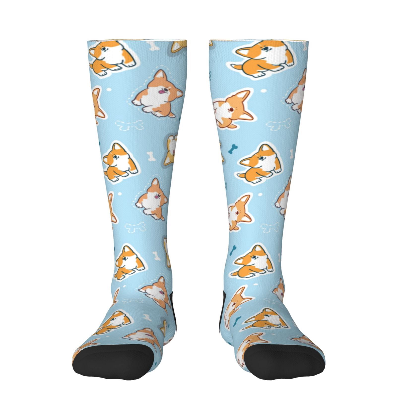 Naloa Corgi Dog 1 Thigh High Socks Extra Long Stretchy Sock Women Over ...