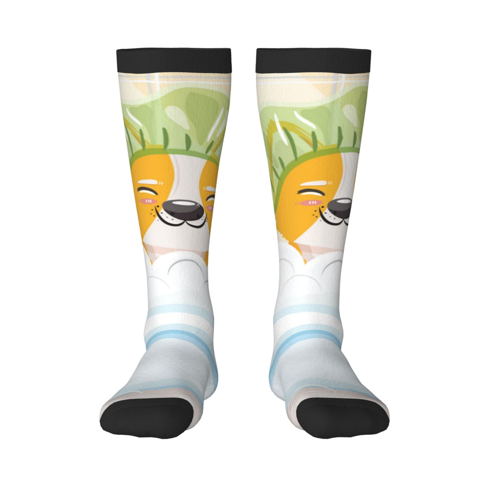 Naloa Corgi In The Shower Cap Bathing Thigh High Socks Extra Long ...