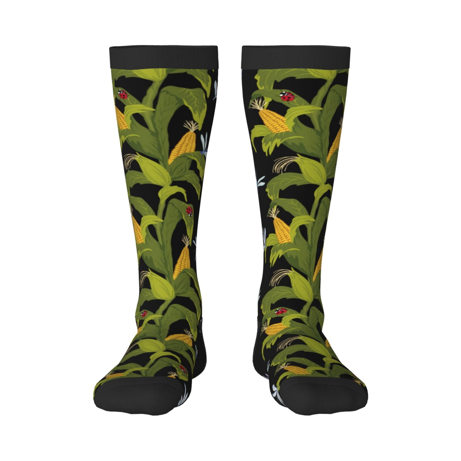 Naloa Corn And Dragonflies Thigh High Socks Extra Long Stretchy Sock ...