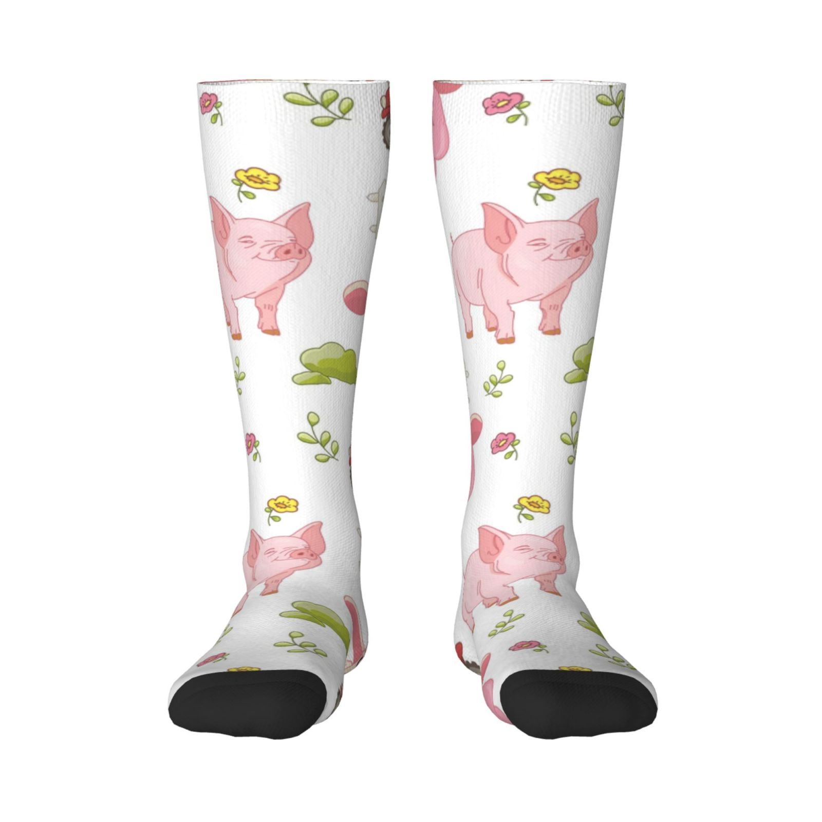 Naloa Cow And Pig Thigh High Socks Extra Long Stretchy Sock Women Over ...