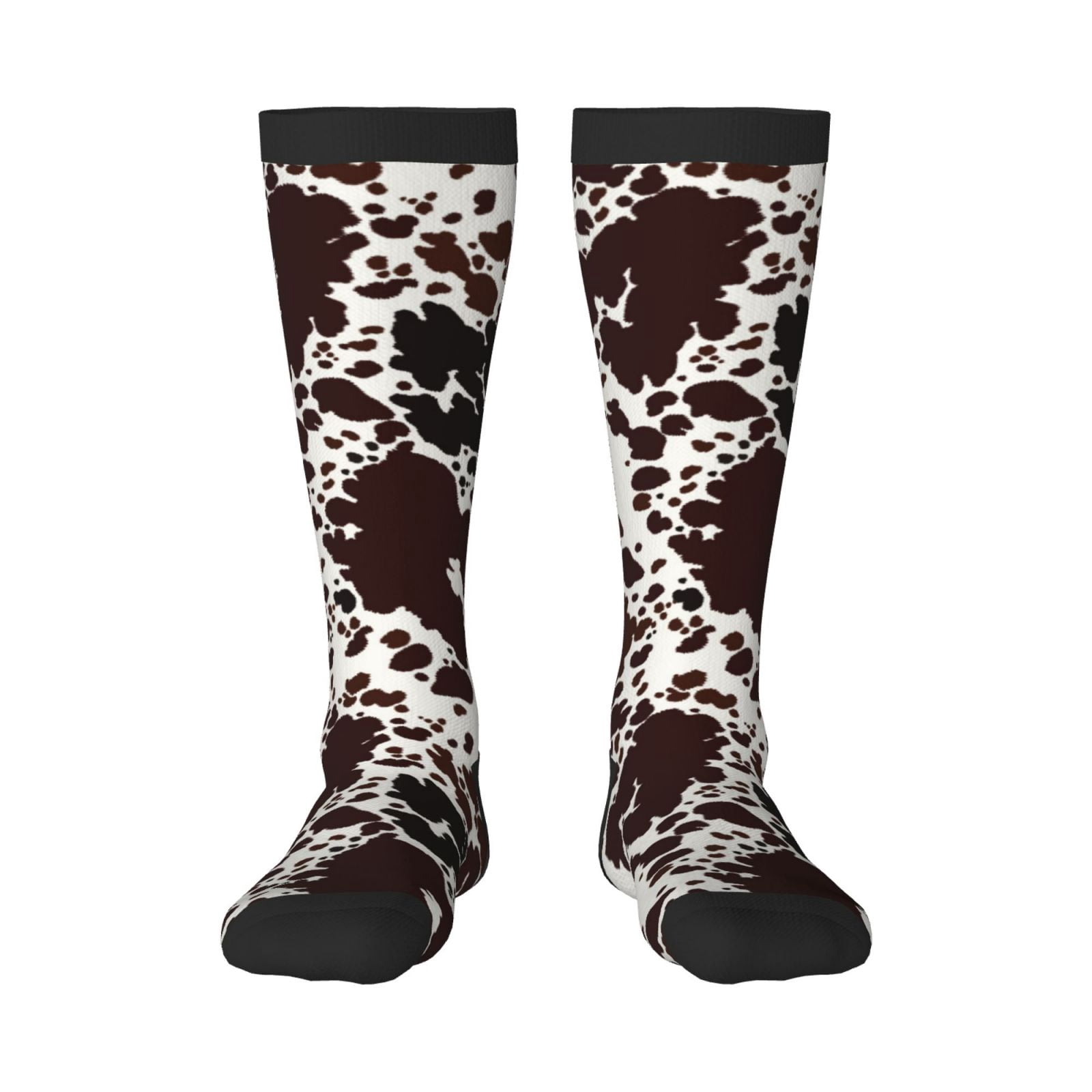 Naloa Cow Skin Thigh High Socks Extra Long Stretchy Sock Women Over ...