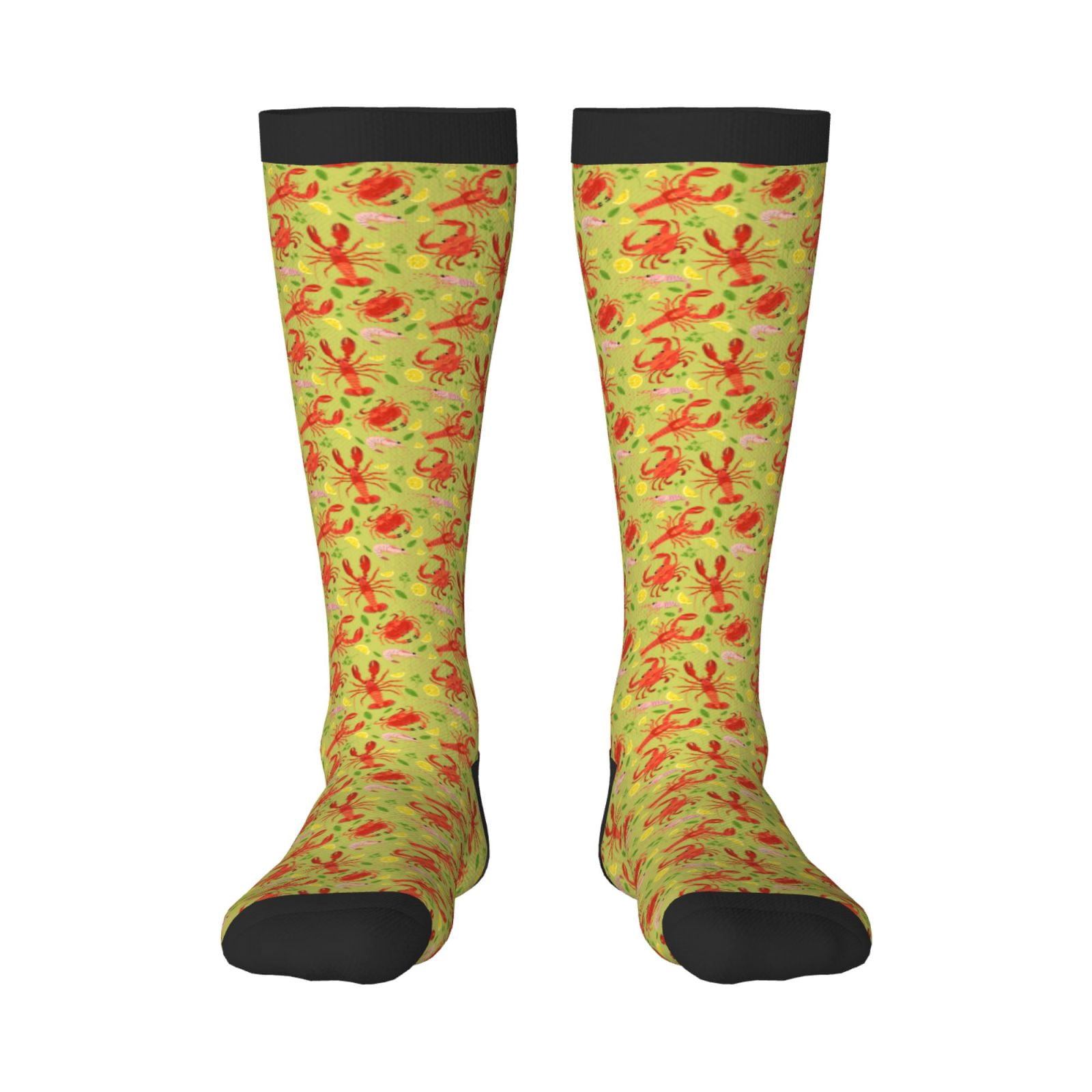 Naloa Crab Lobster Knee Socks, High Socks Long Stretchy Sock Women Knee ...