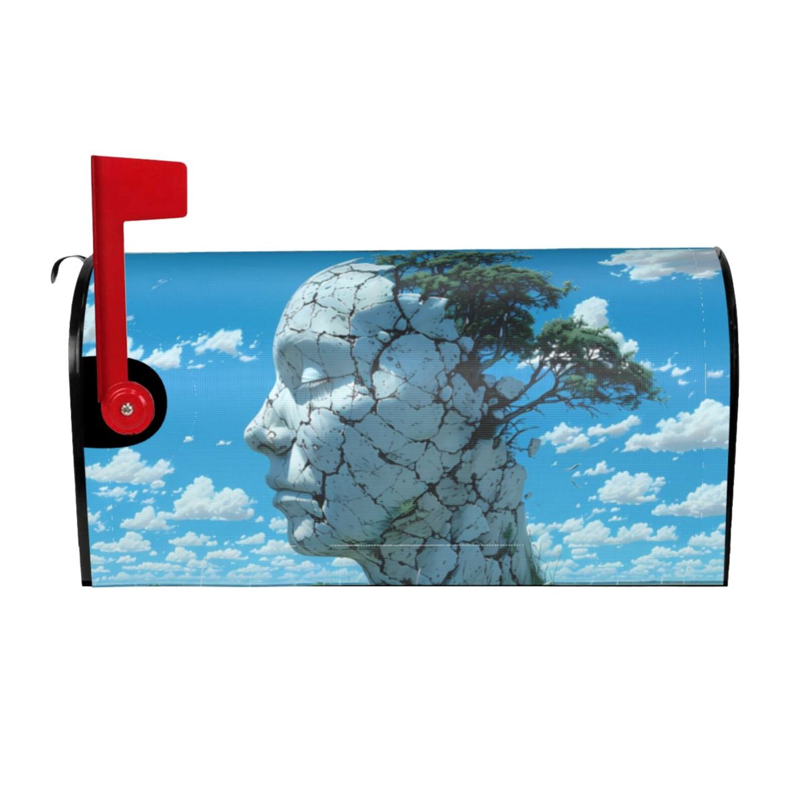 Naloa Cracked Earth Head Tree Mailbox Covers Magnetic Post Box Cover ...