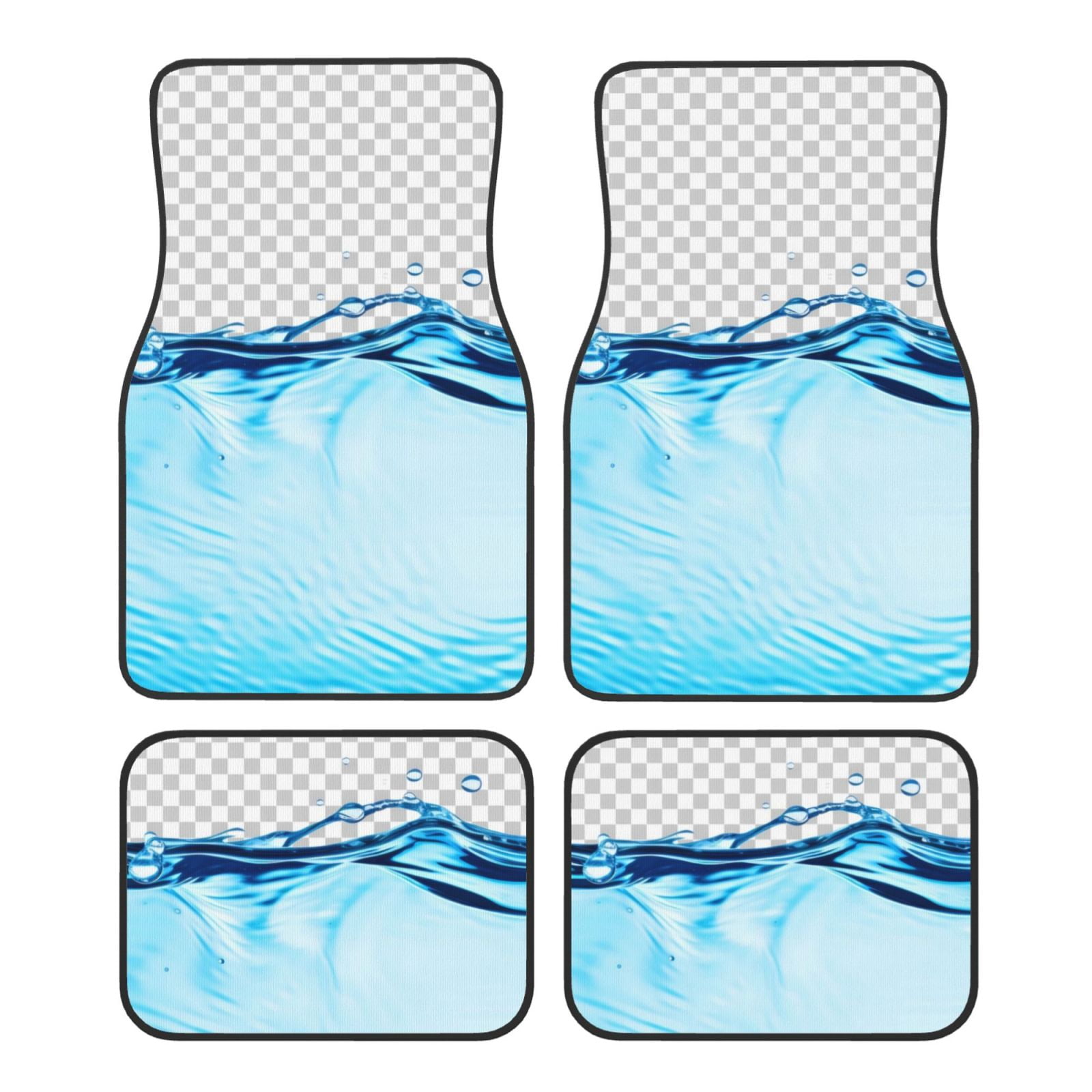 Naloa Crystal Clear Water Splash Car Foot Mat Set of 4 Pieces ...