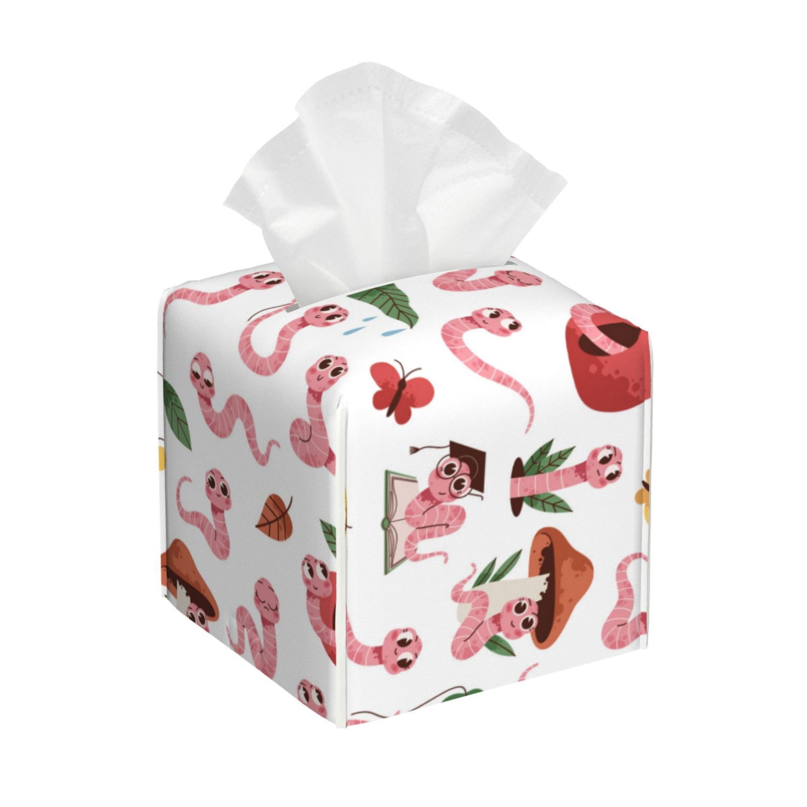 Naloa Cute Animal Tissue Box CoverLeather Tissue Holder Square Facial ...