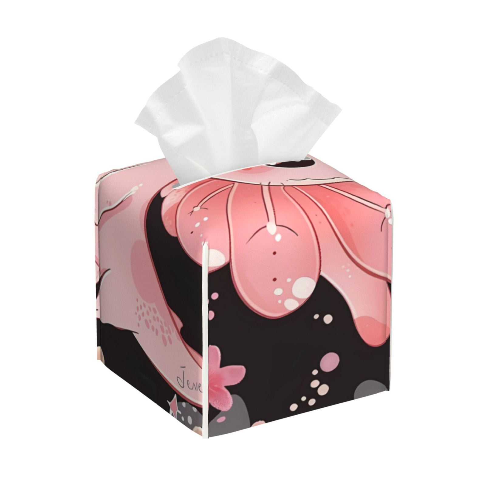 Naloa Cute Axolotl Sakura Blossoms A Tissue Box Cover Leather Tissue ...