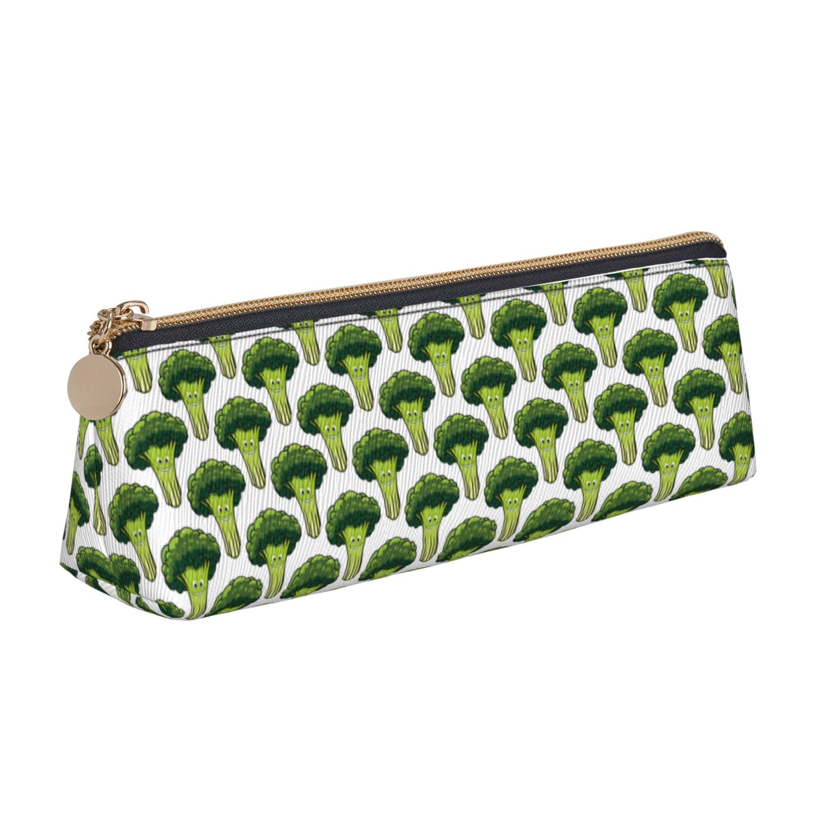 Naloa Cute Broccoli Print Leather Pencil Case - Portable Big Capacity ...