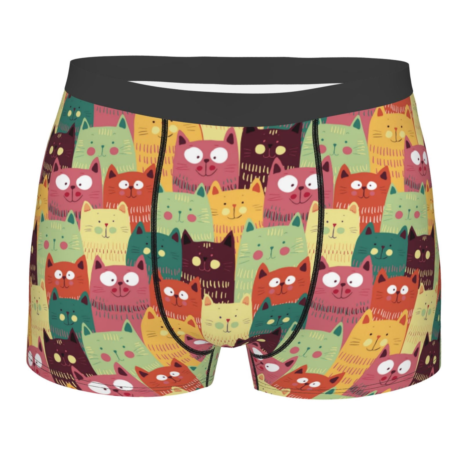 Naloa Cute Cartoon Cat Print Mens Underwear - Boxers for Men, Classic ...