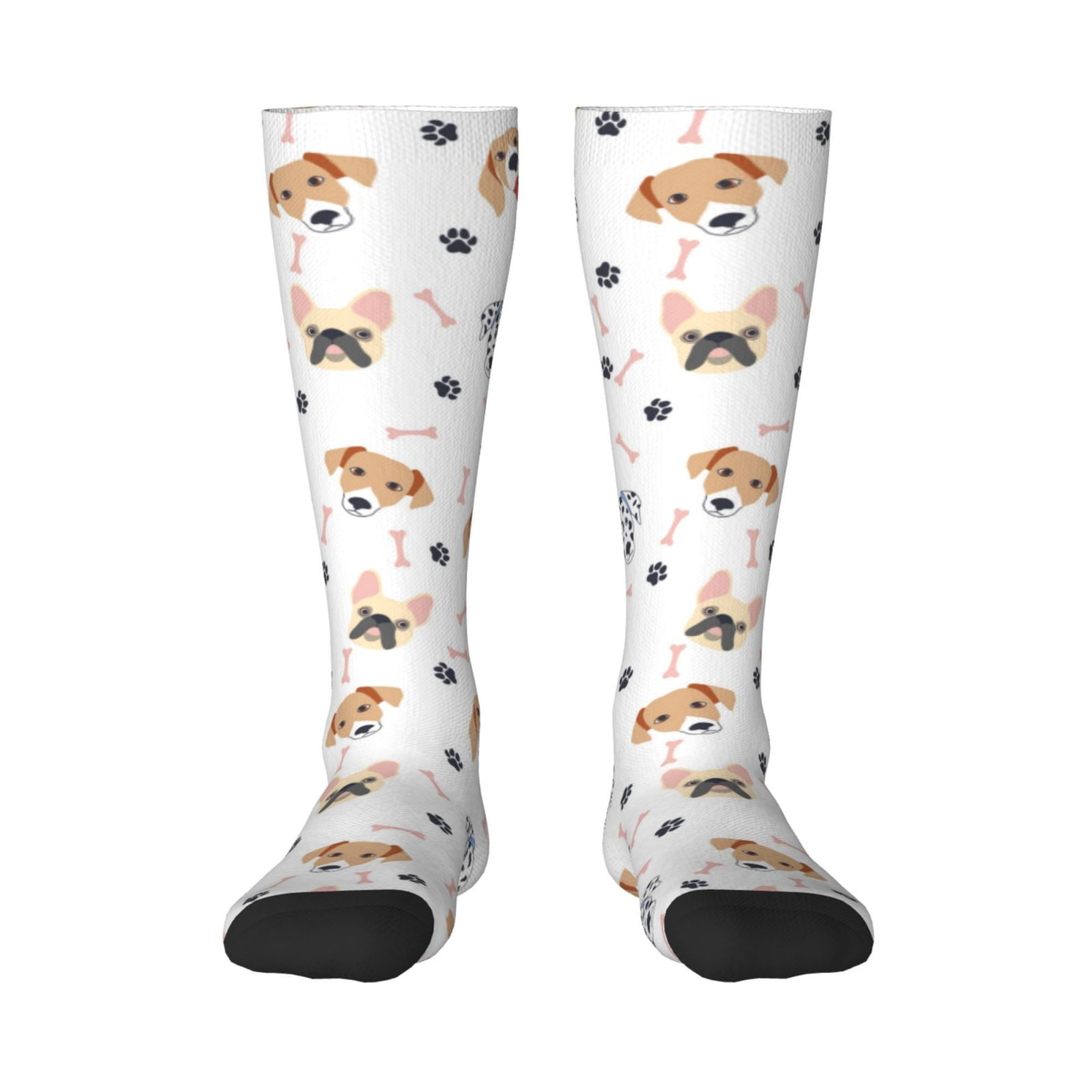 Naloa Cute Cartoon Dogs Thigh High Socks Extra Long Stretchy Sock Women ...