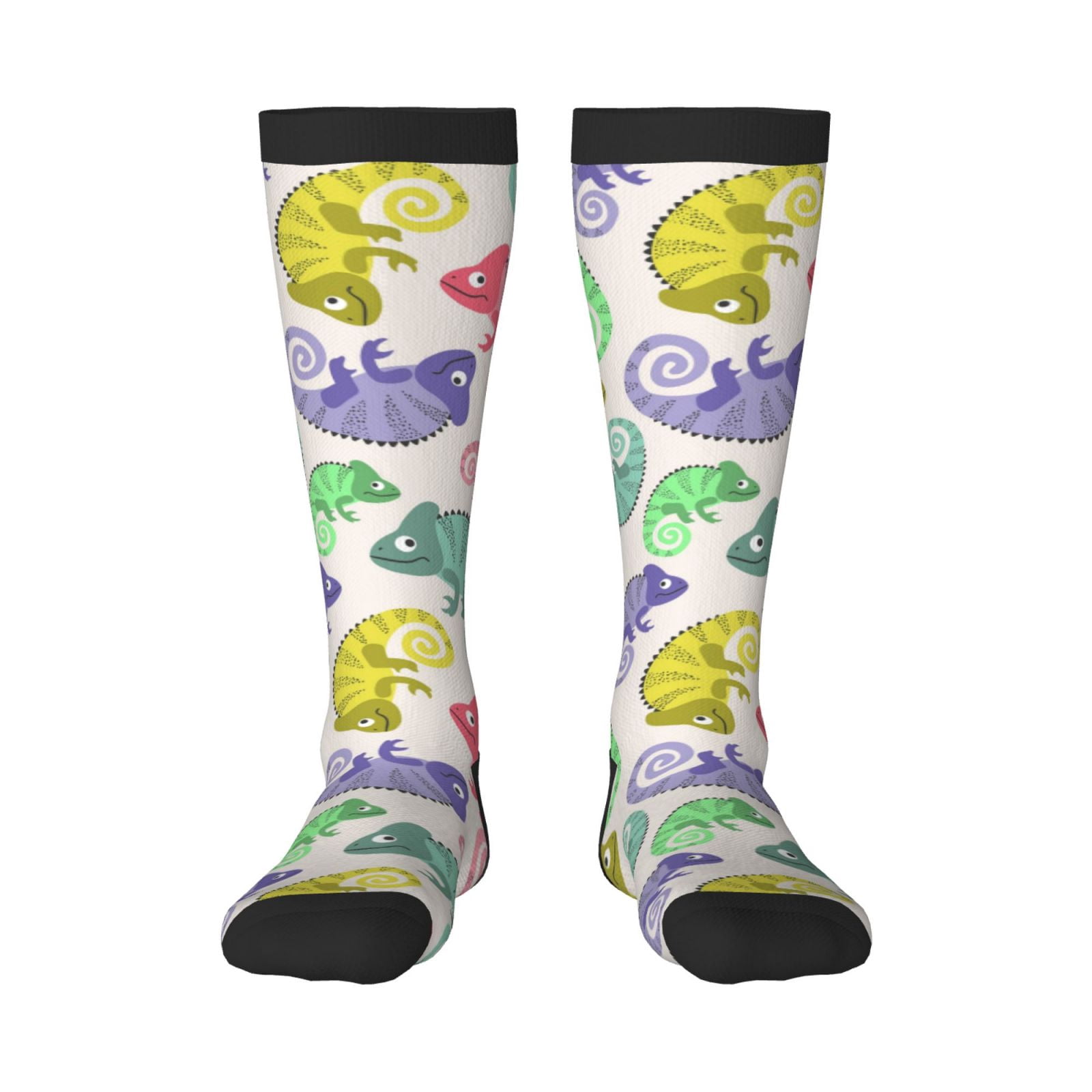 Naloa Cute Chameleons Thigh High Socks Extra Long Stretchy Sock Women ...