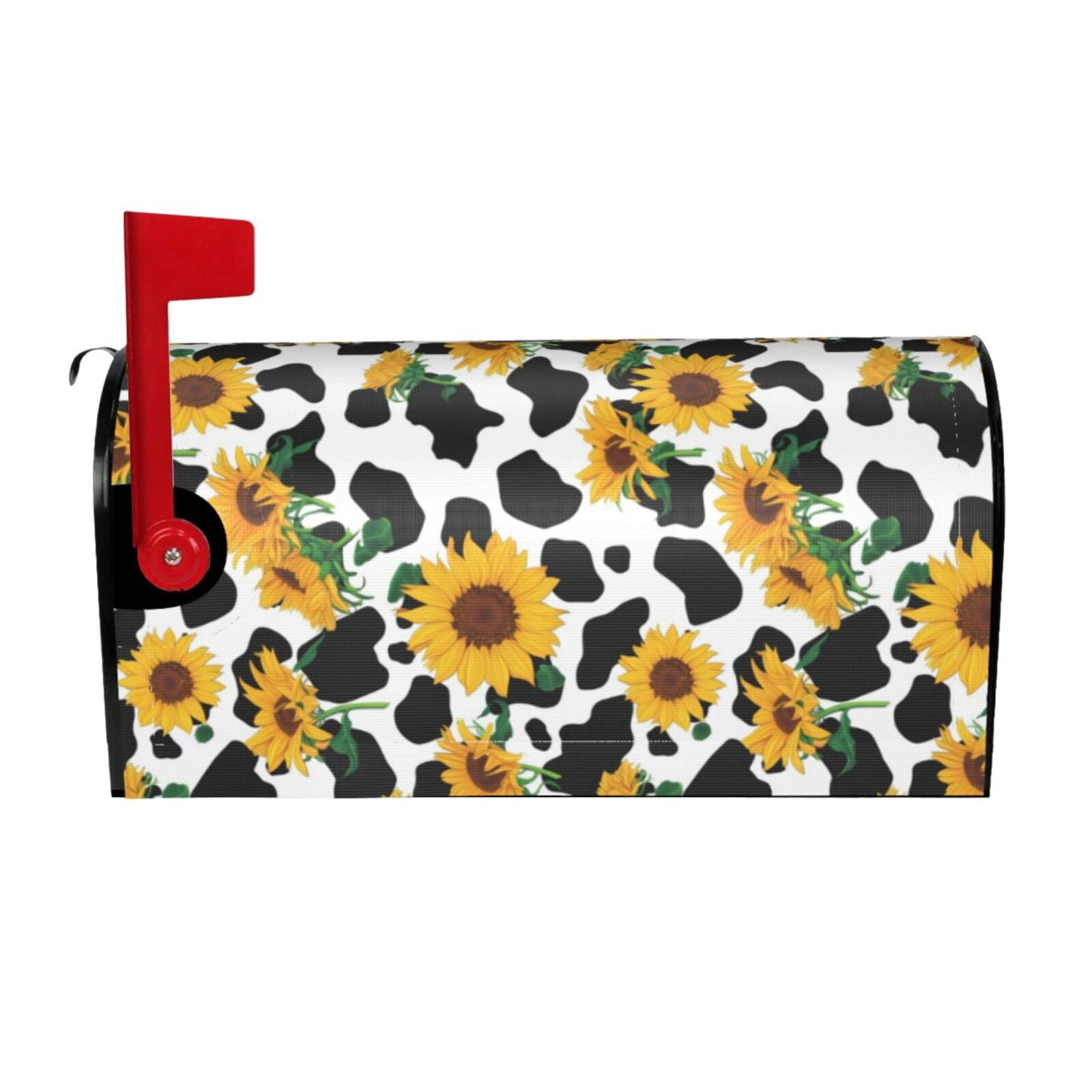 Naloa Cute Cow Print Sunflower A Mailbox Covers Magnetic Post Box Cover ...