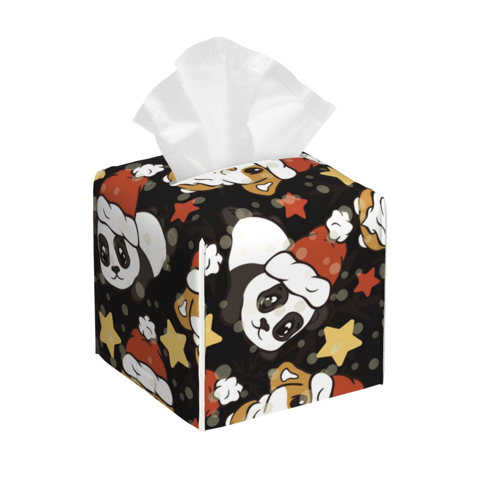Naloa Cute Dog Panda Tissue Box CoverLeather Tissue Holder Square ...