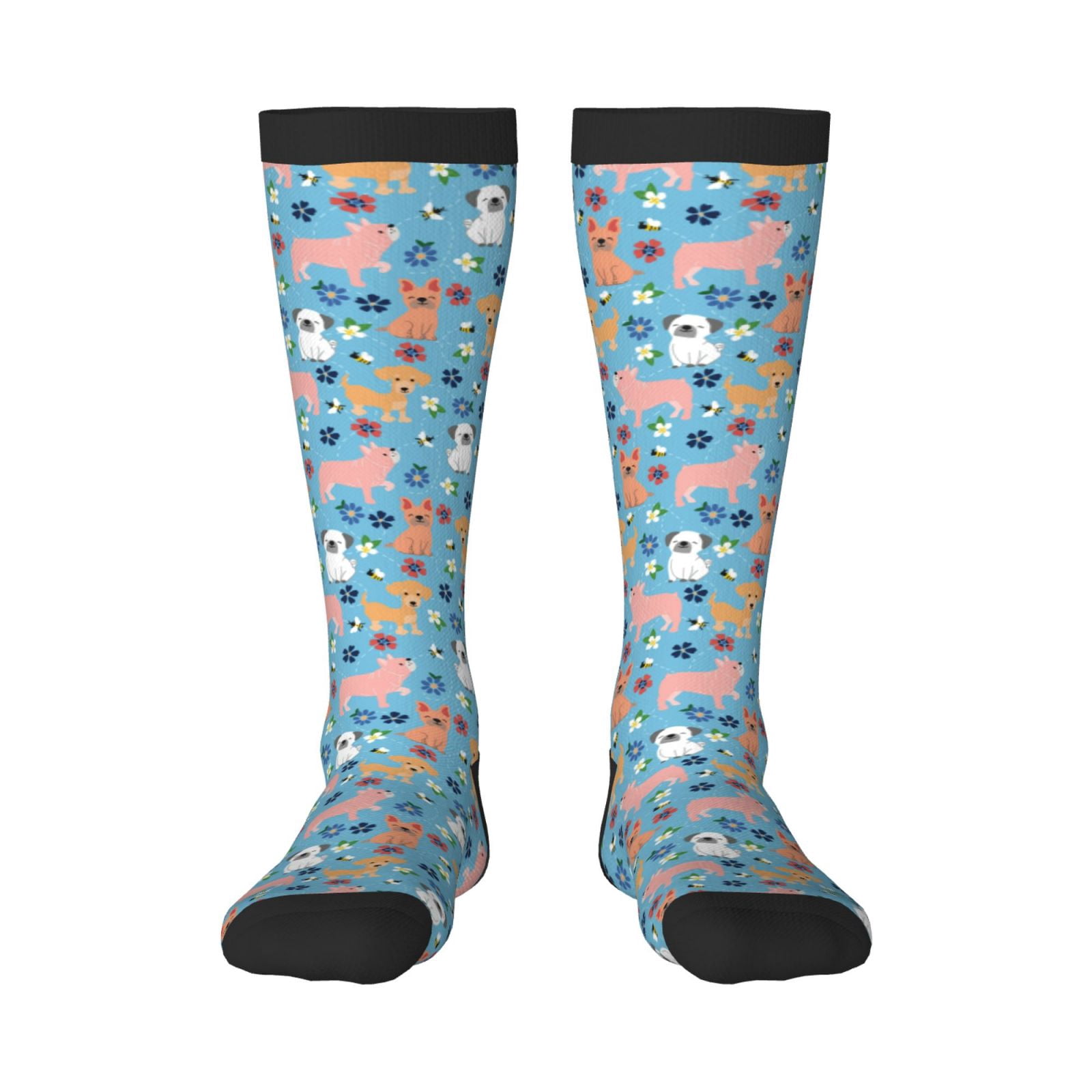 Naloa Cute Dog Thigh High Socks Extra Long Stretchy Sock Women Over ...