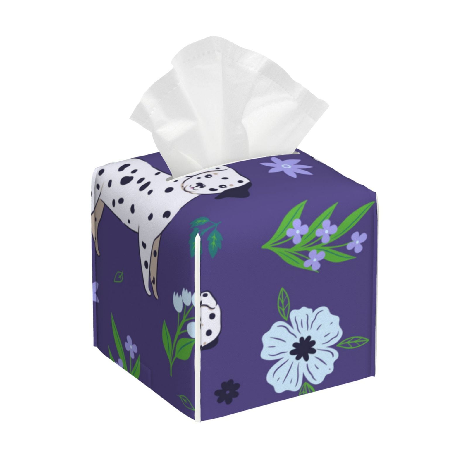Naloa Cute Dog Tissue Box CoverLeather Tissue Holder Square Facial ...