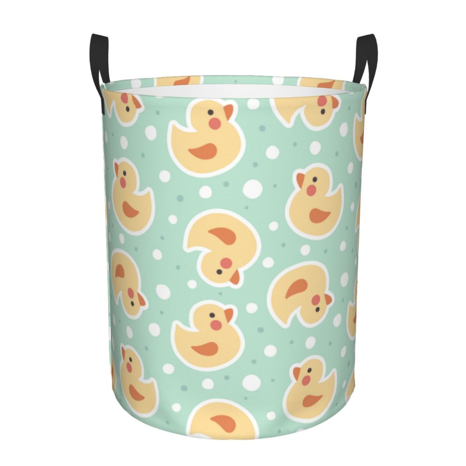 Naloa Cute Duck Large Laundry Basket Waterproof Round Collapsible ...