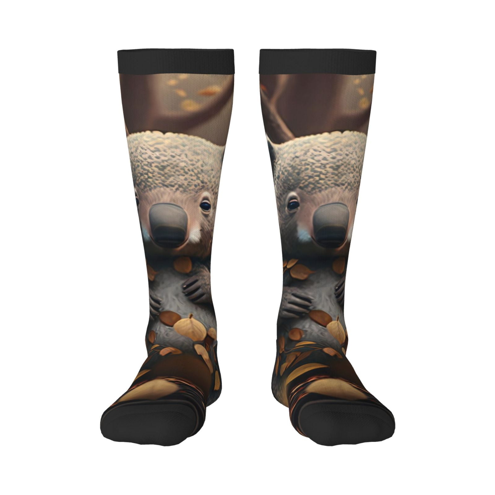 Naloa Cute Fallen Leaf Koala Thigh High Socks Extra Long Stretchy Sock ...