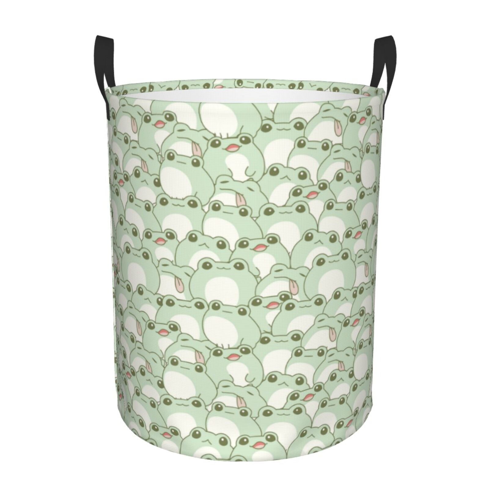 Naloa Cute Frog Large Laundry Basket Waterproof Round Collapsible ...