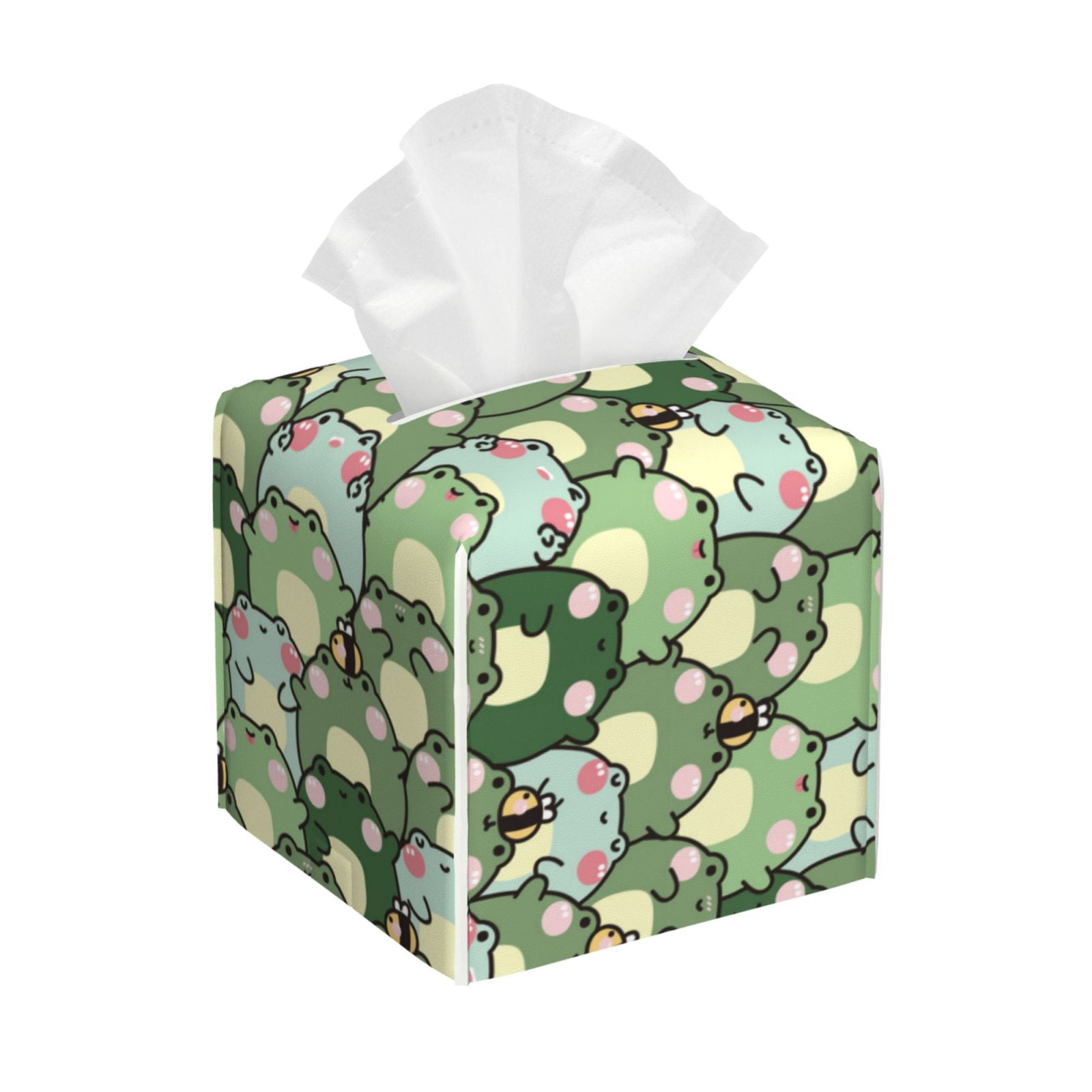 Naloa Cute Frog Tissue Box CoverLeather Tissue Holder Square Facial ...