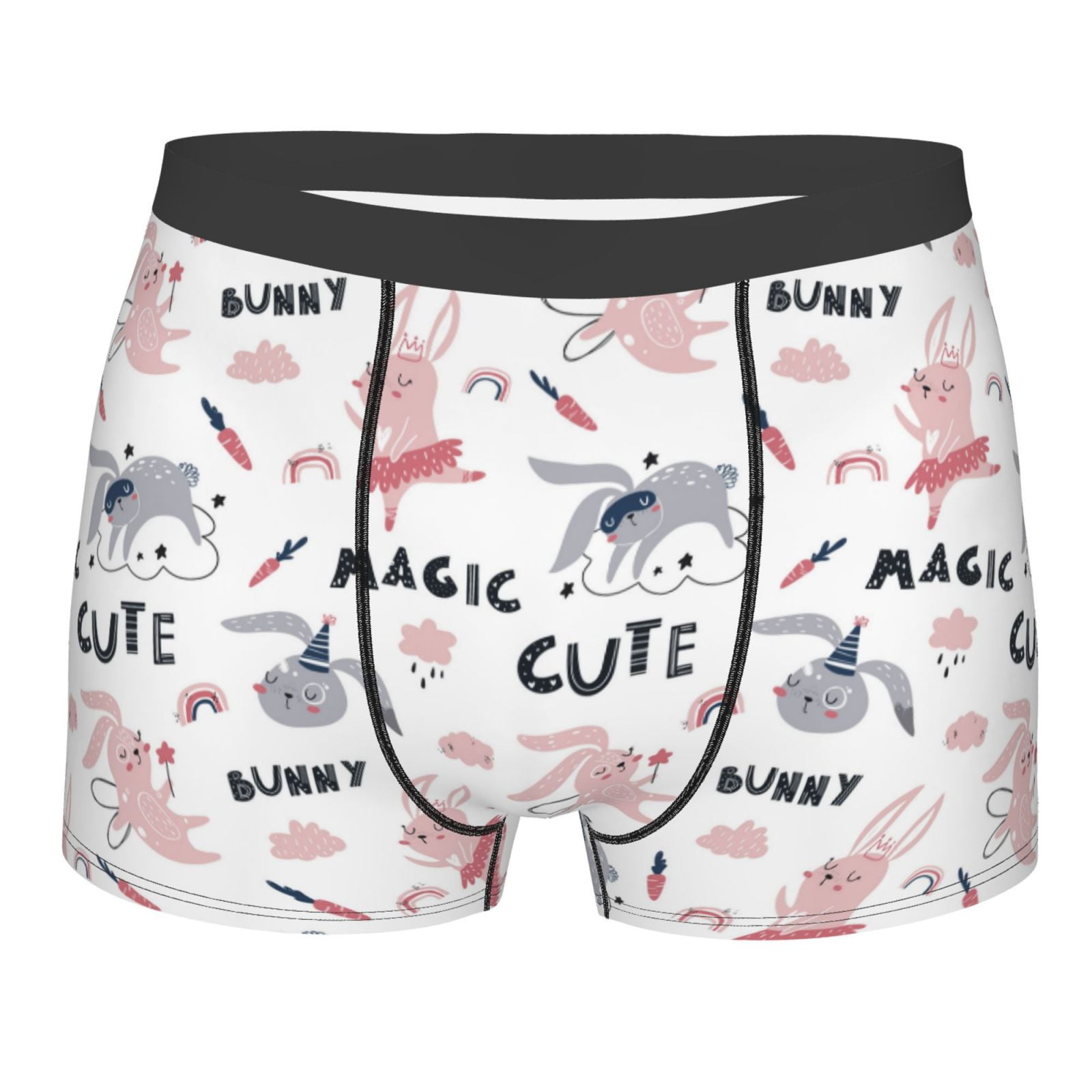 Naloa Cute Magic Bunny Print Mens Underwear - Boxers for Men, Classic ...