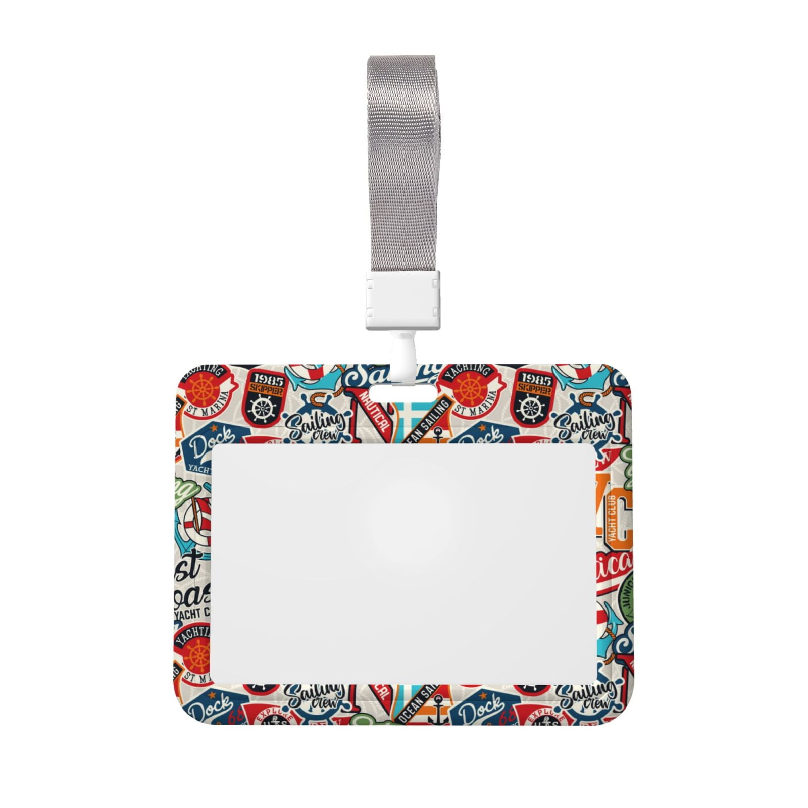 Naloa Cute Nautical Card Badge Holder Work Badge Sleeve for Office ...
