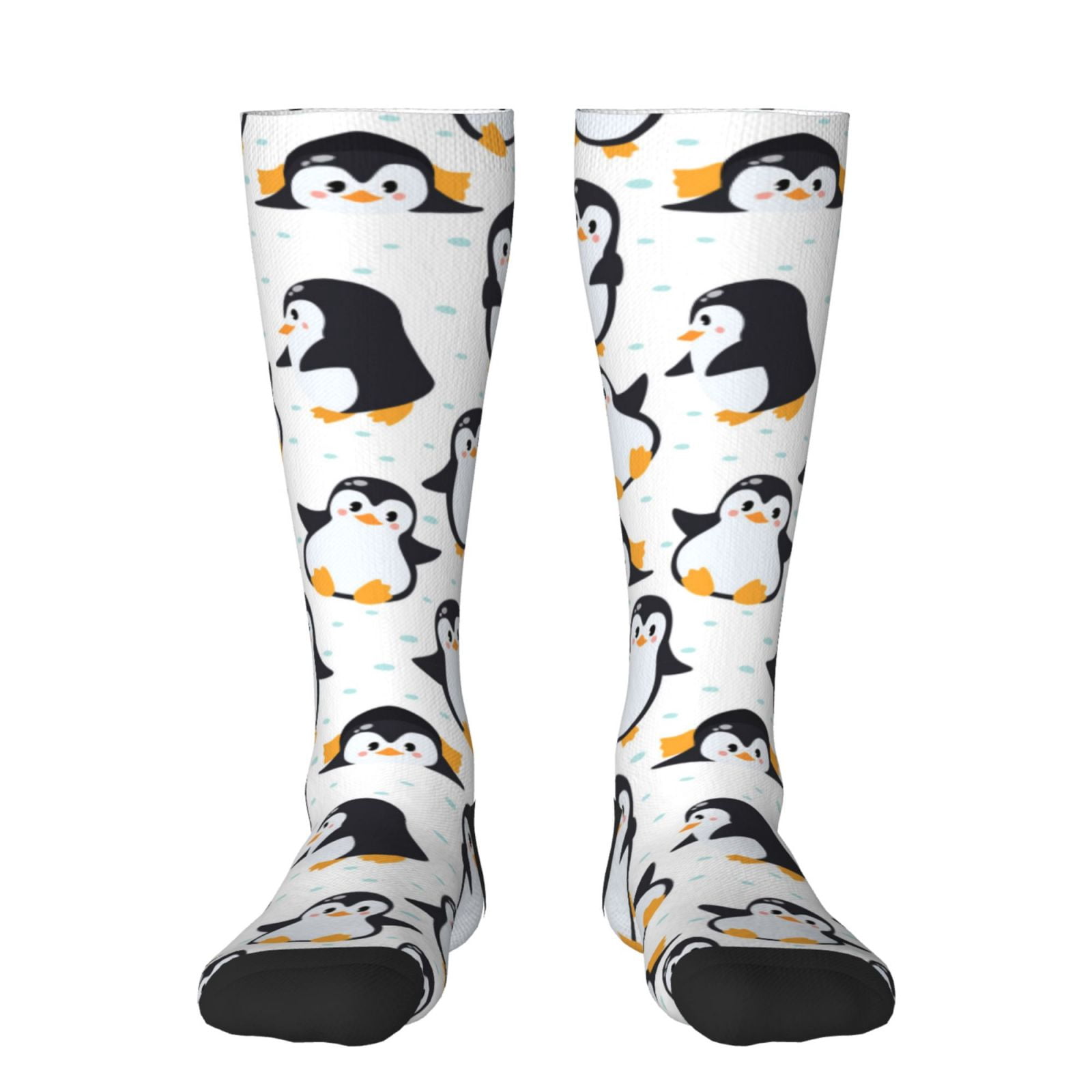 Naloa Cute Penguins Thigh High Socks Extra Long Stretchy Sock Women ...