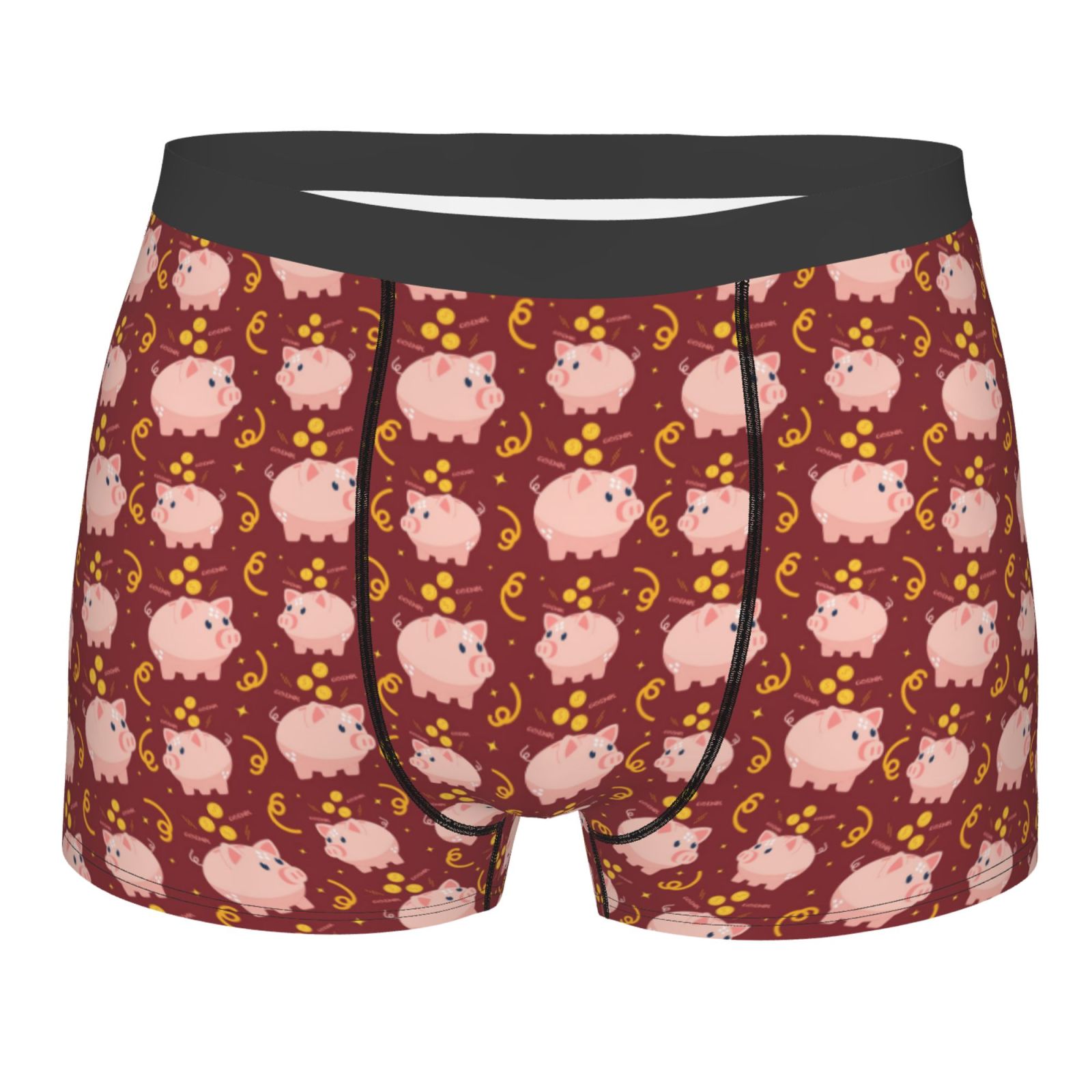 Naloa Cute Pig with Coins Print Mens Underwear - Boxers for Men ...