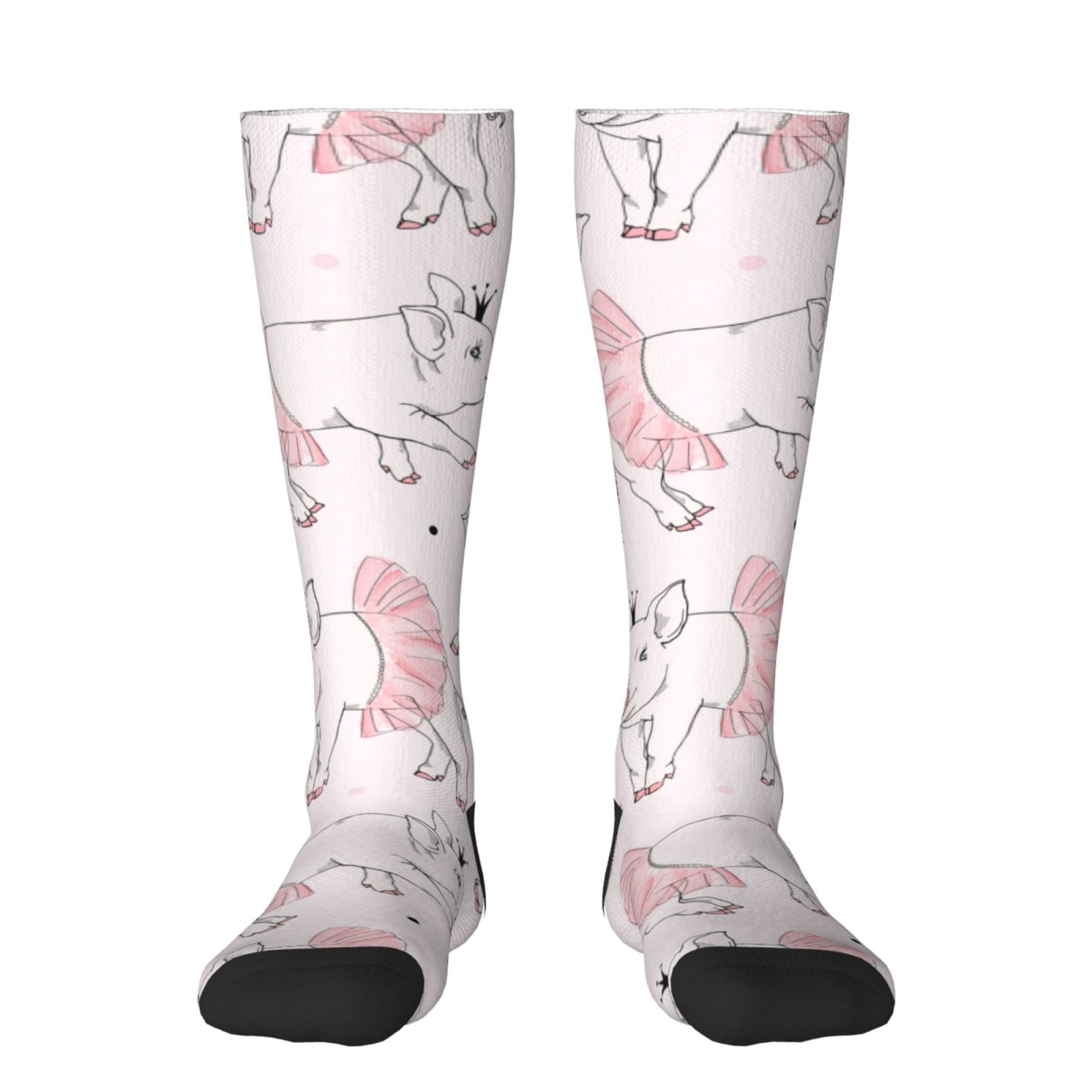 Naloa Cute Piggy Ballerina Thigh High Socks Extra Long Stretchy Sock ...