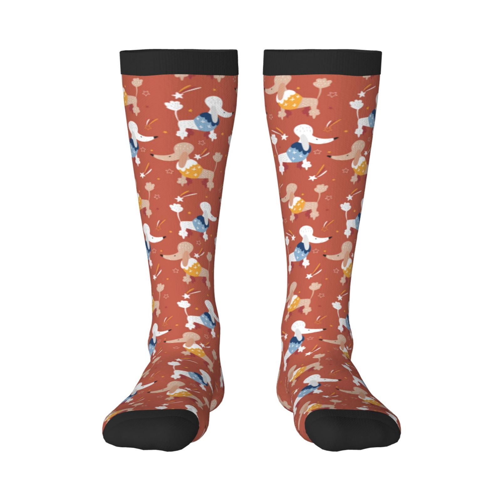 Naloa Cute Poodle Dog Thigh High Socks Extra Long Stretchy Sock Women ...