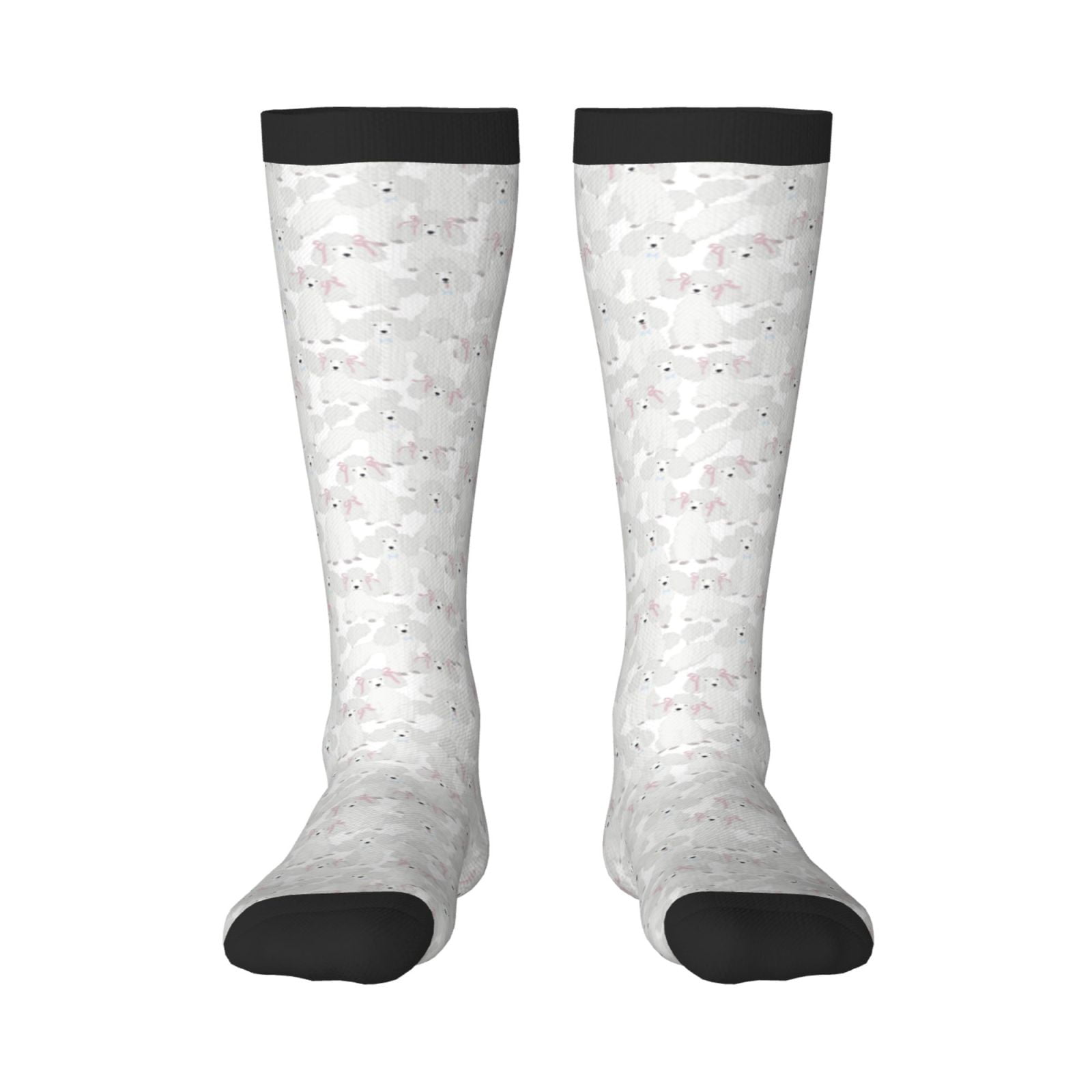 Naloa Cute Poodle Dog Thigh High Socks Extra Long Stretchy Sock Women ...