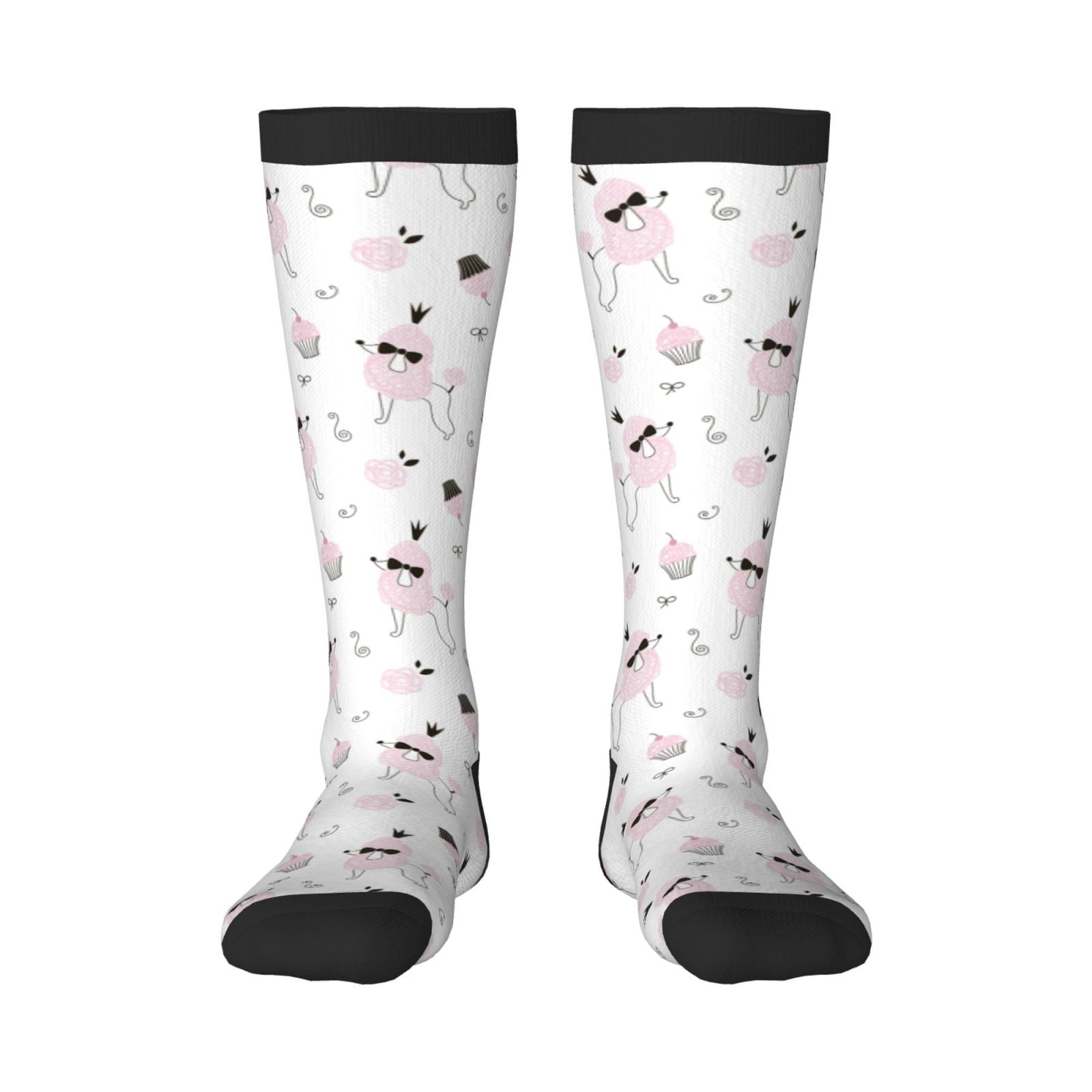 Naloa Cute Poodle Dog Thigh High Socks Extra Long Stretchy Sock Women ...