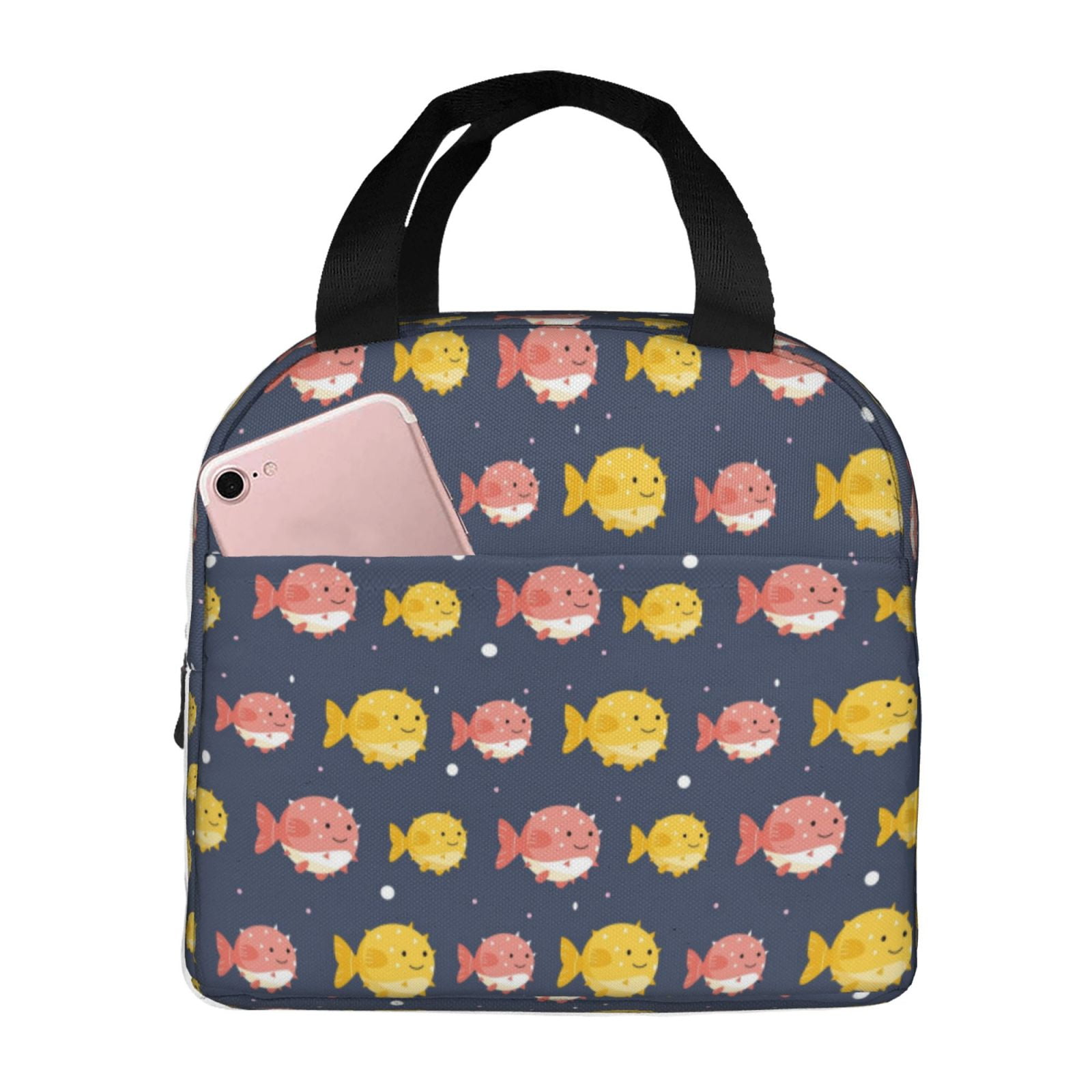 Naloa Cute Puffer Fish Print Lunch Box for Women Men,Insulated Lunch ...