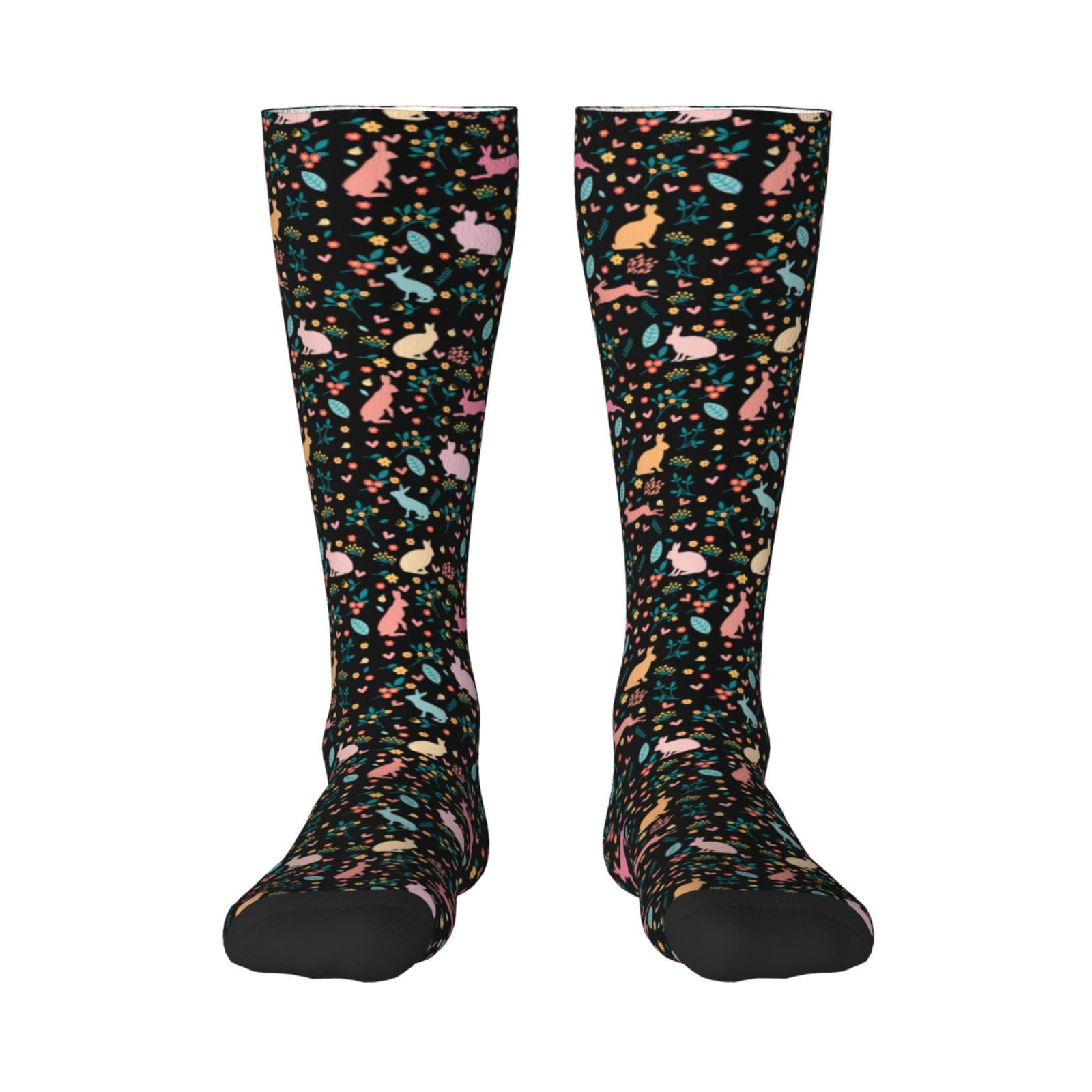 Naloa Cute Rabbit And Flower Thigh High Socks Extra Long Stretchy Sock ...