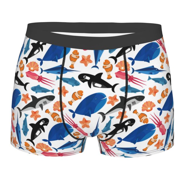 Naloa Cute Sea Animals Print Mens Underwear - Boxers for Men, Classic ...