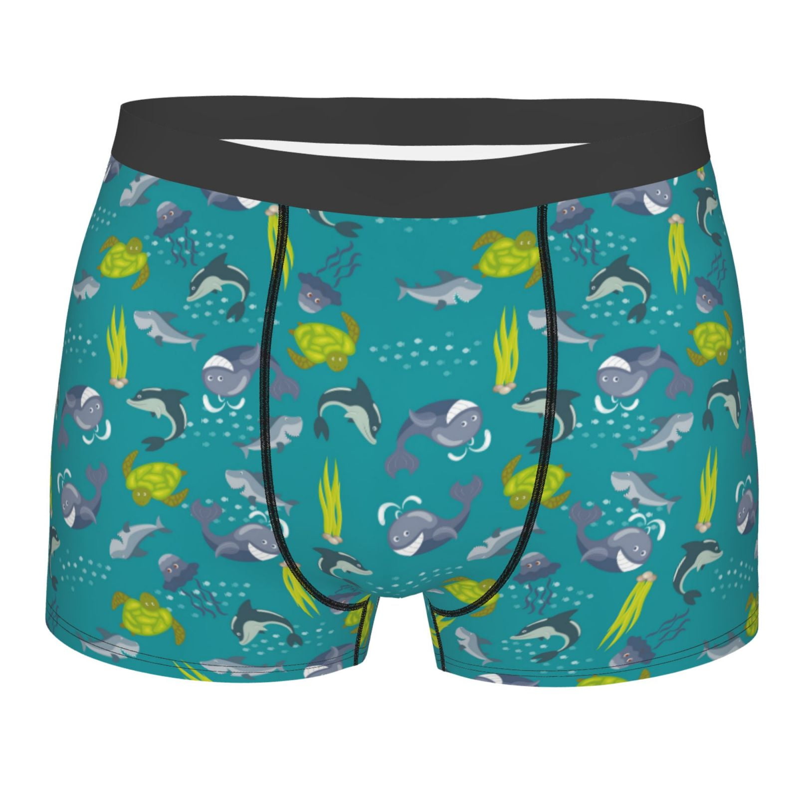 Naloa Cute Shark Turtle Print Mens Underwear - Boxers for Men, Classic ...