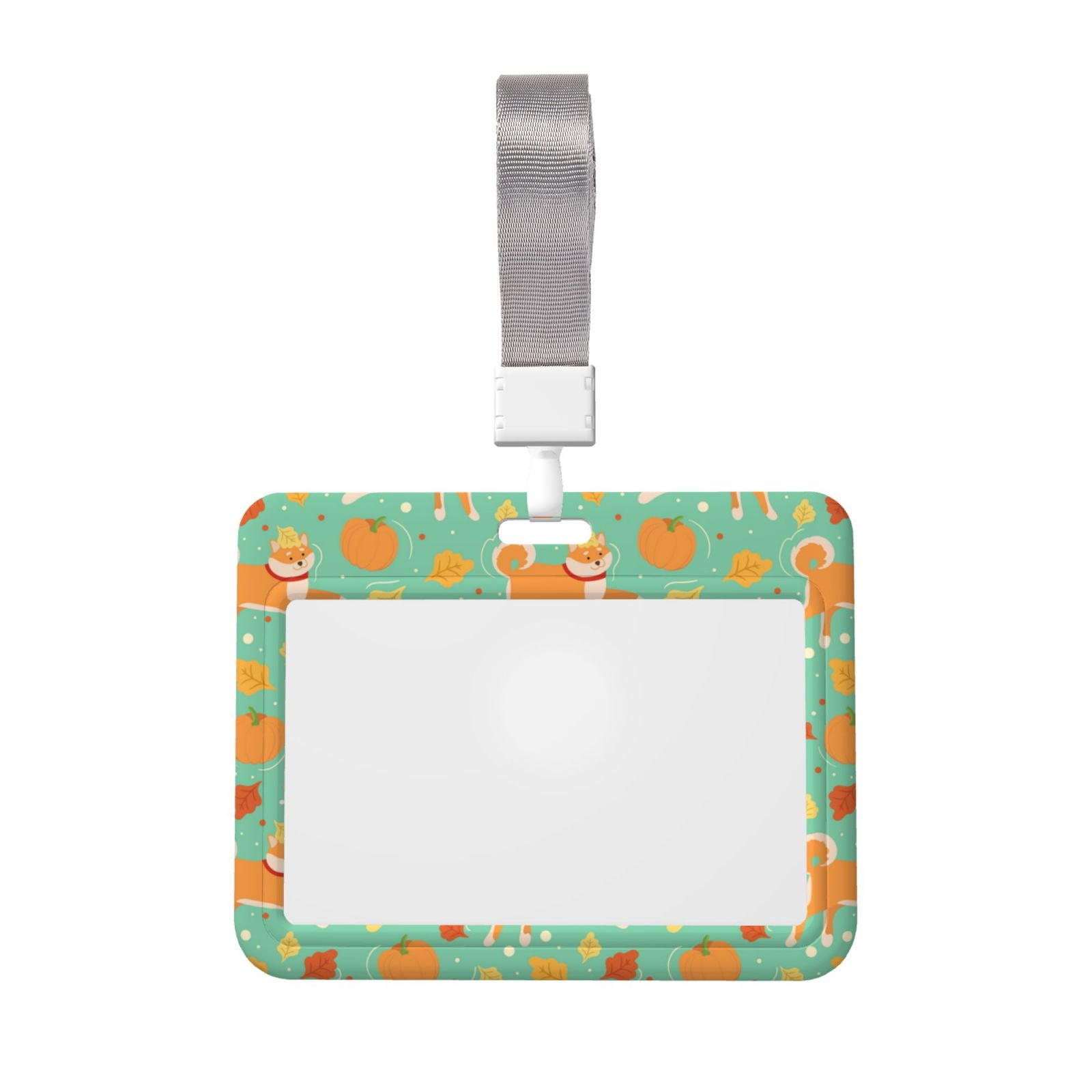 Naloa Cute Shiba And Pumpkins Card Badge Holder Work Badge Sleeve for ...