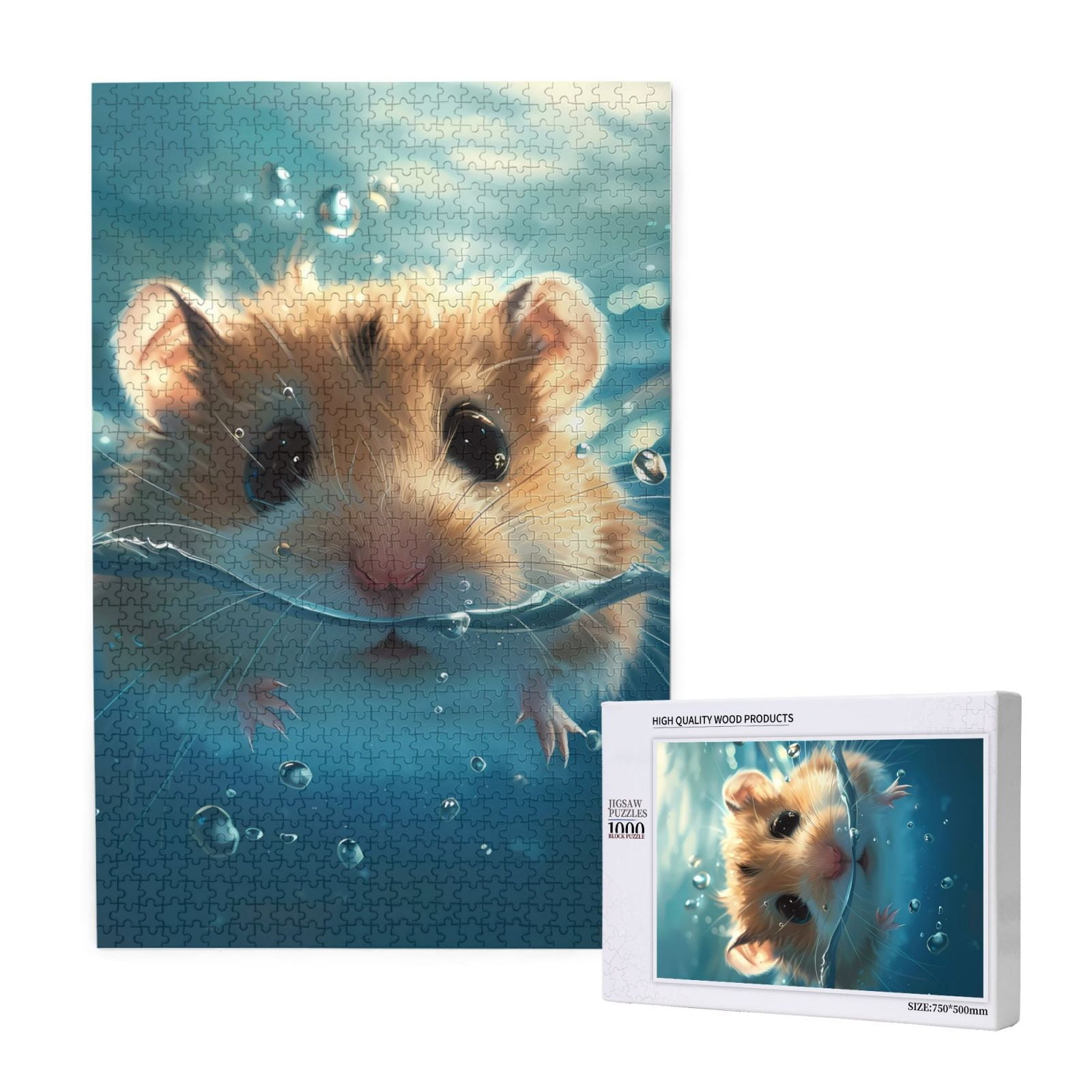 Naloa Cute Swimming Guinea Pig Custom Puzzles Personalized Puzzle 1000 ...