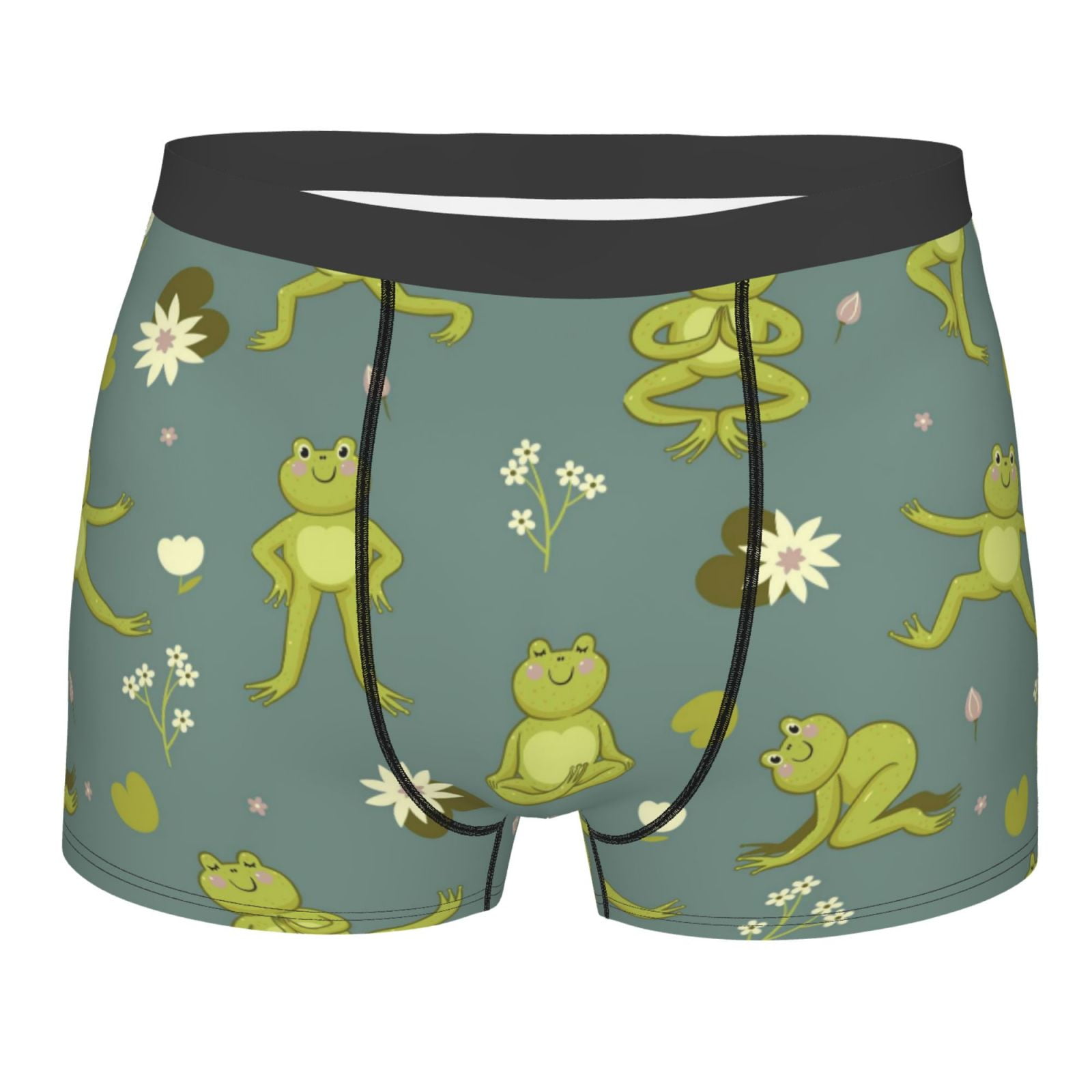 Naloa Cute Yoga Frogs Print Mens Underwear - Boxers for Men, Classic ...