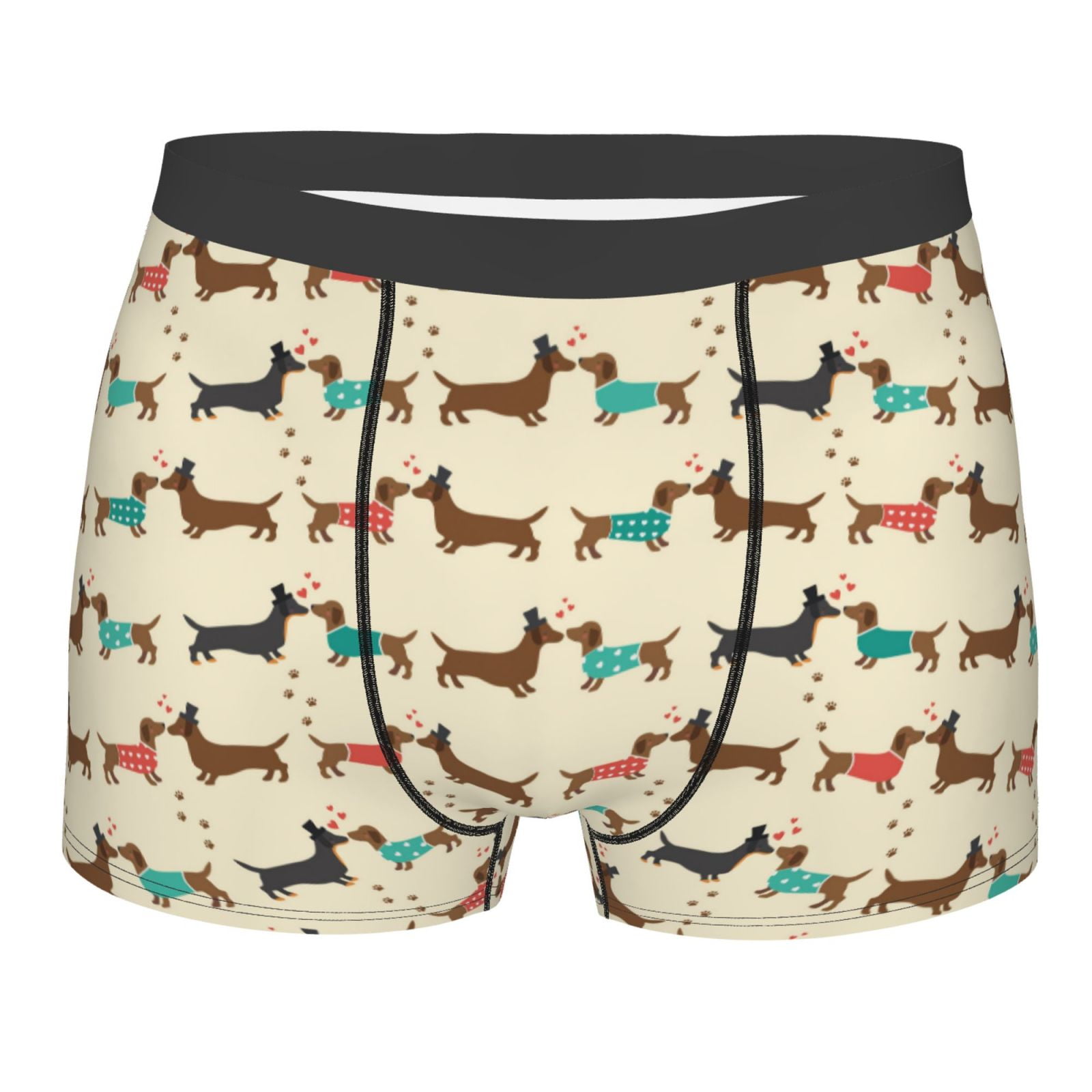 Naloa Dachshund Dog Print Mens Underwear - Boxers for Men, Classic ...